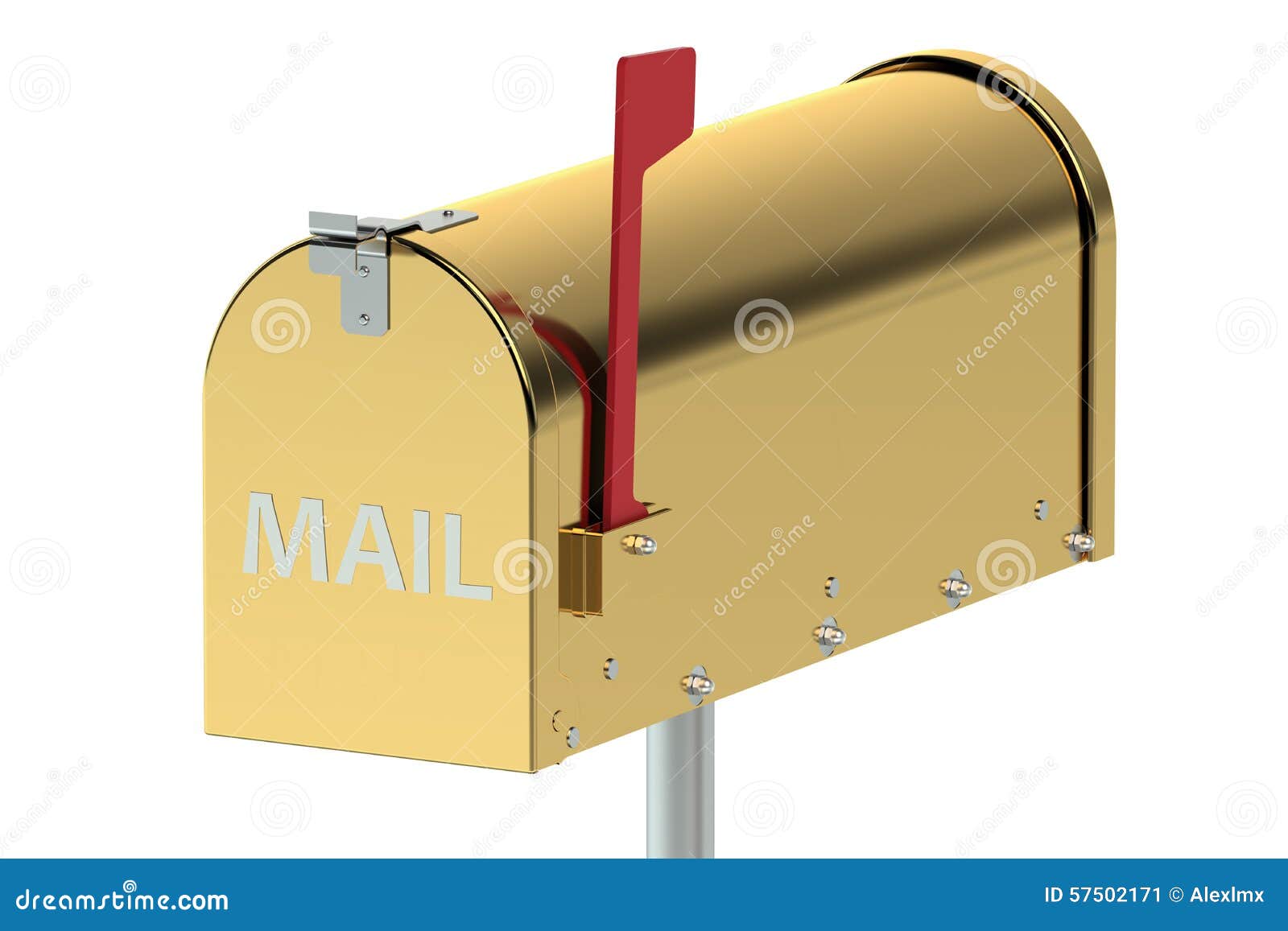 Gold Mailbox stock illustration. Illustration of mailing - 57502171