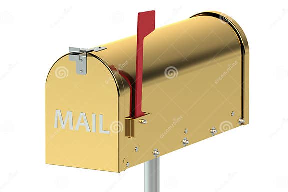 Gold Mailbox stock illustration. Illustration of mailing - 57502171
