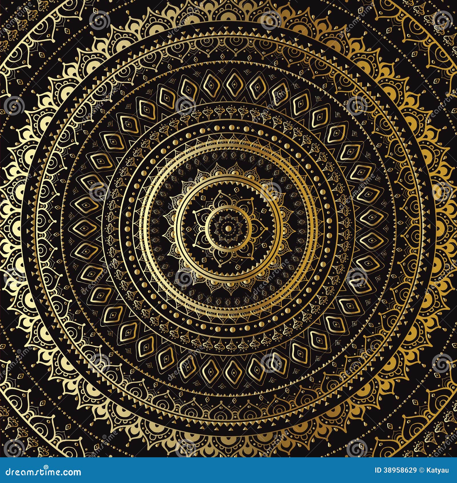Gold Mandala. Indian Decorative Pattern. Stock Illustration ...