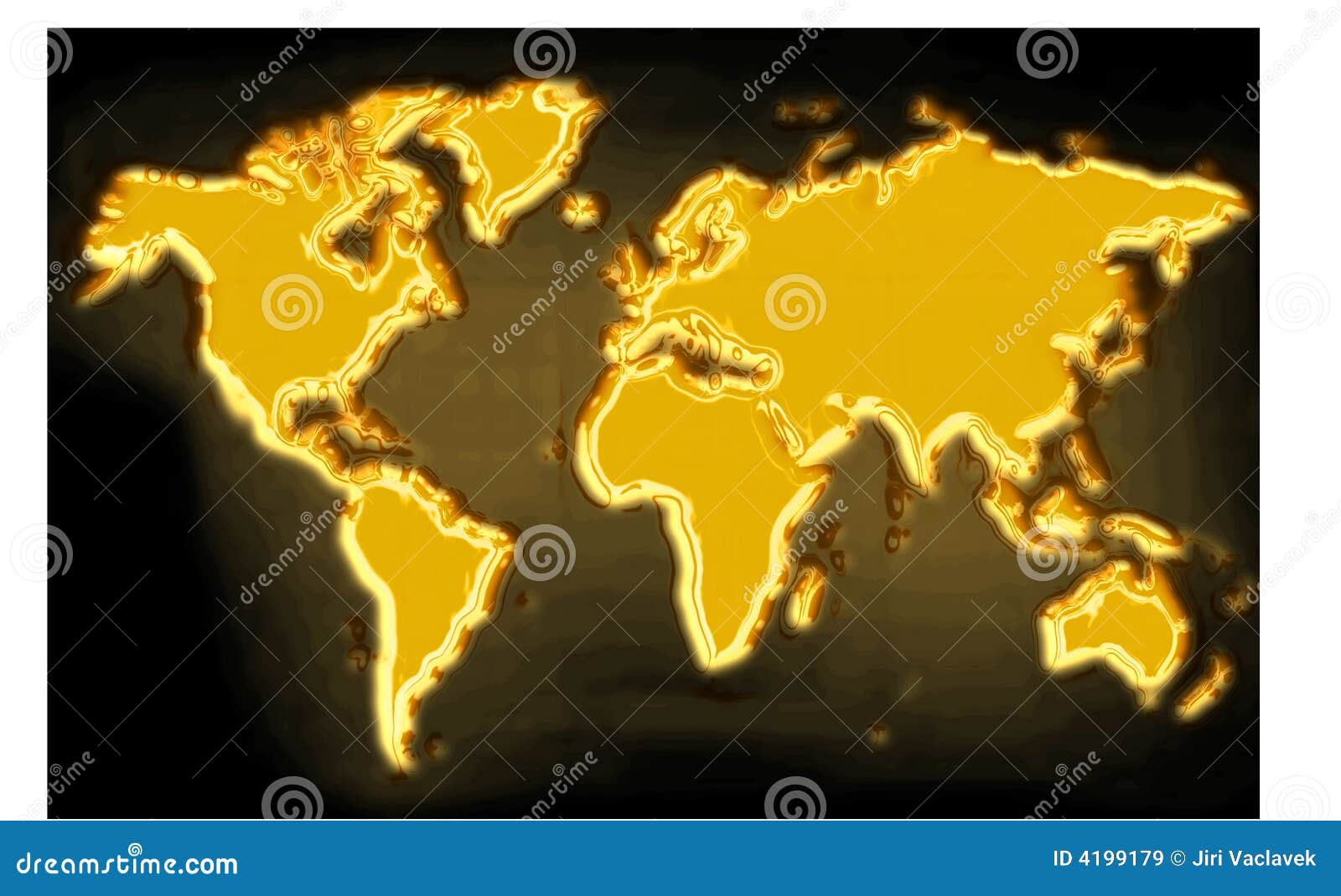 Gold map stock illustration. Illustration of continental - 4199179