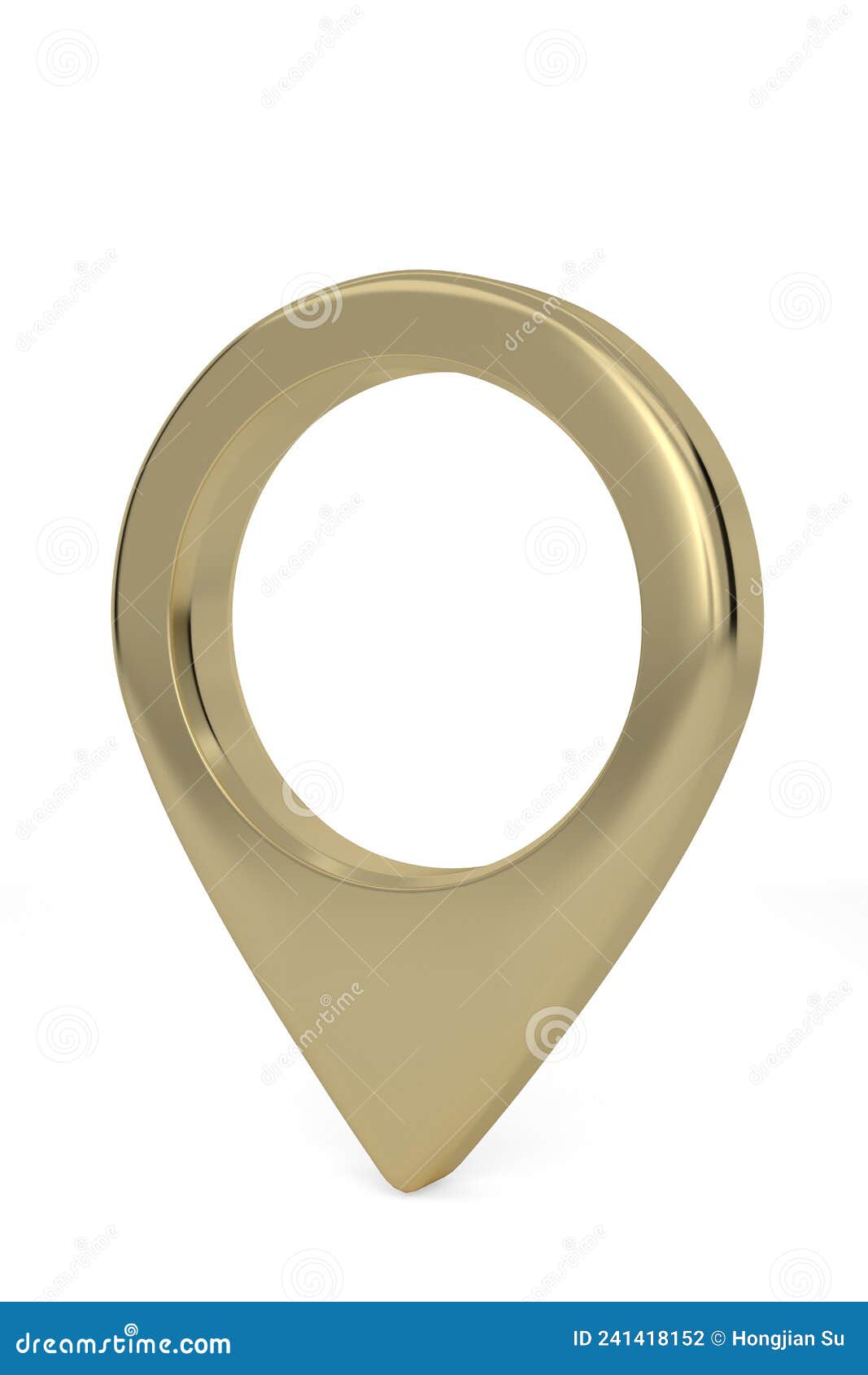 Gold Map Point Isolated on White Background, 3D Render. 3D Illustration ...