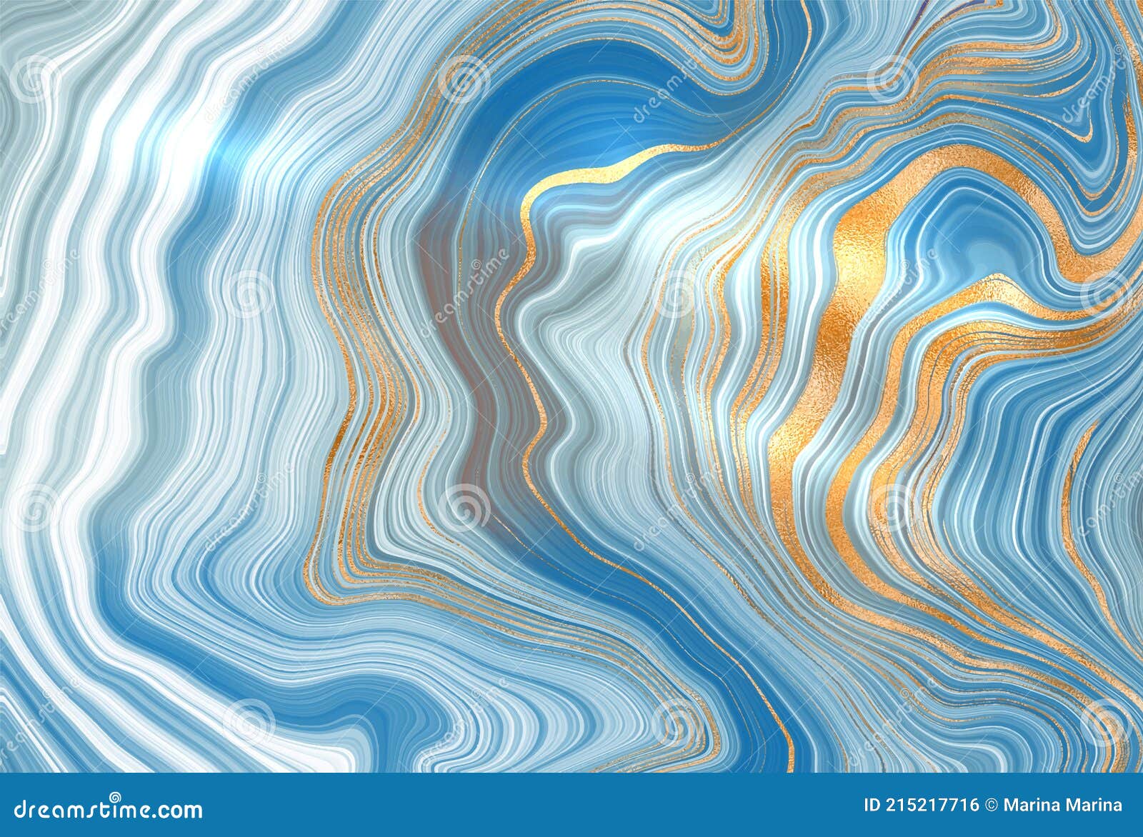 Gold Marble Design. a Beautiful Combination of Dark Blue and Light Blue ...