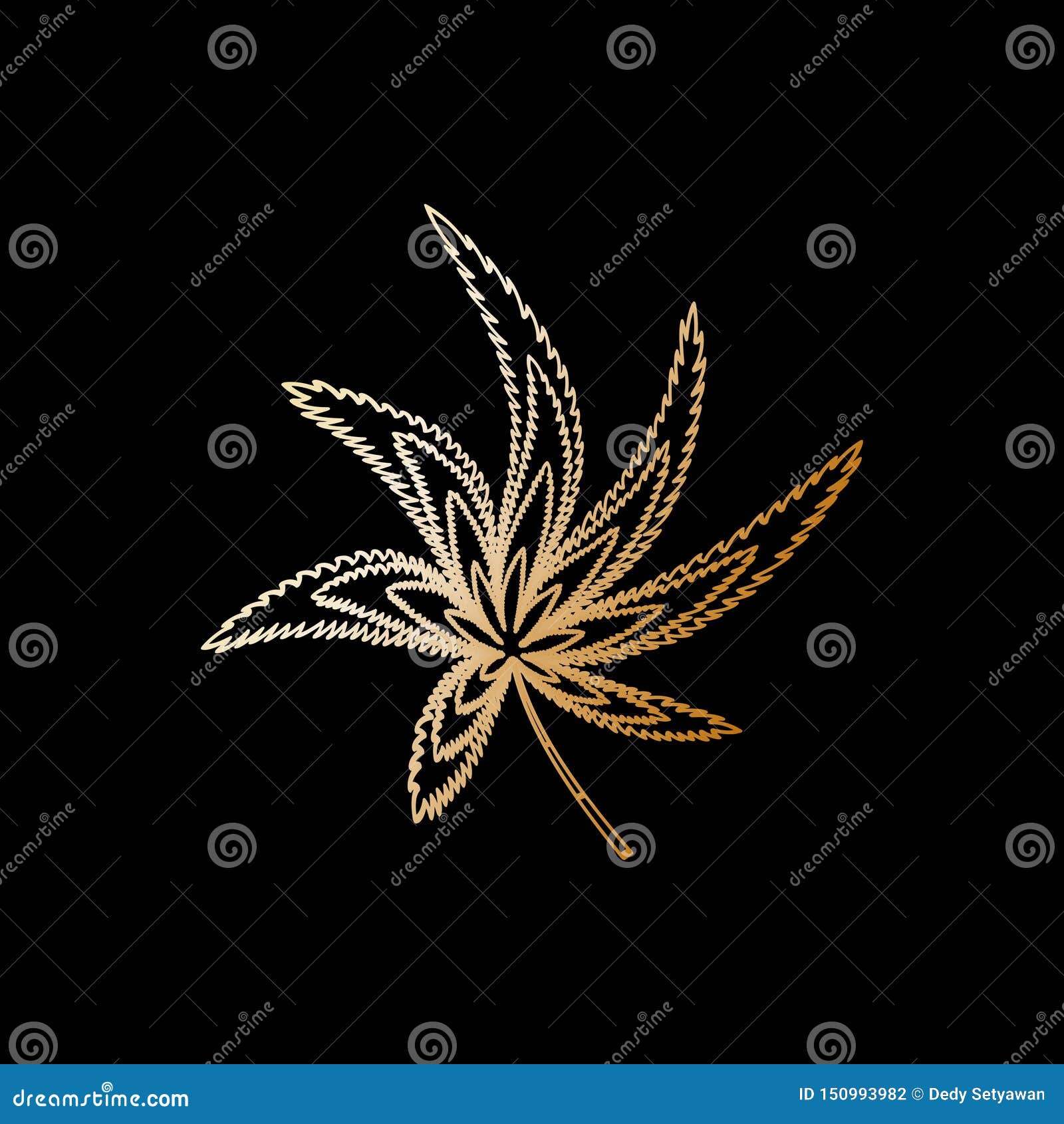 Marijuana leaf design stock vector. Illustration of ganja - 150993982