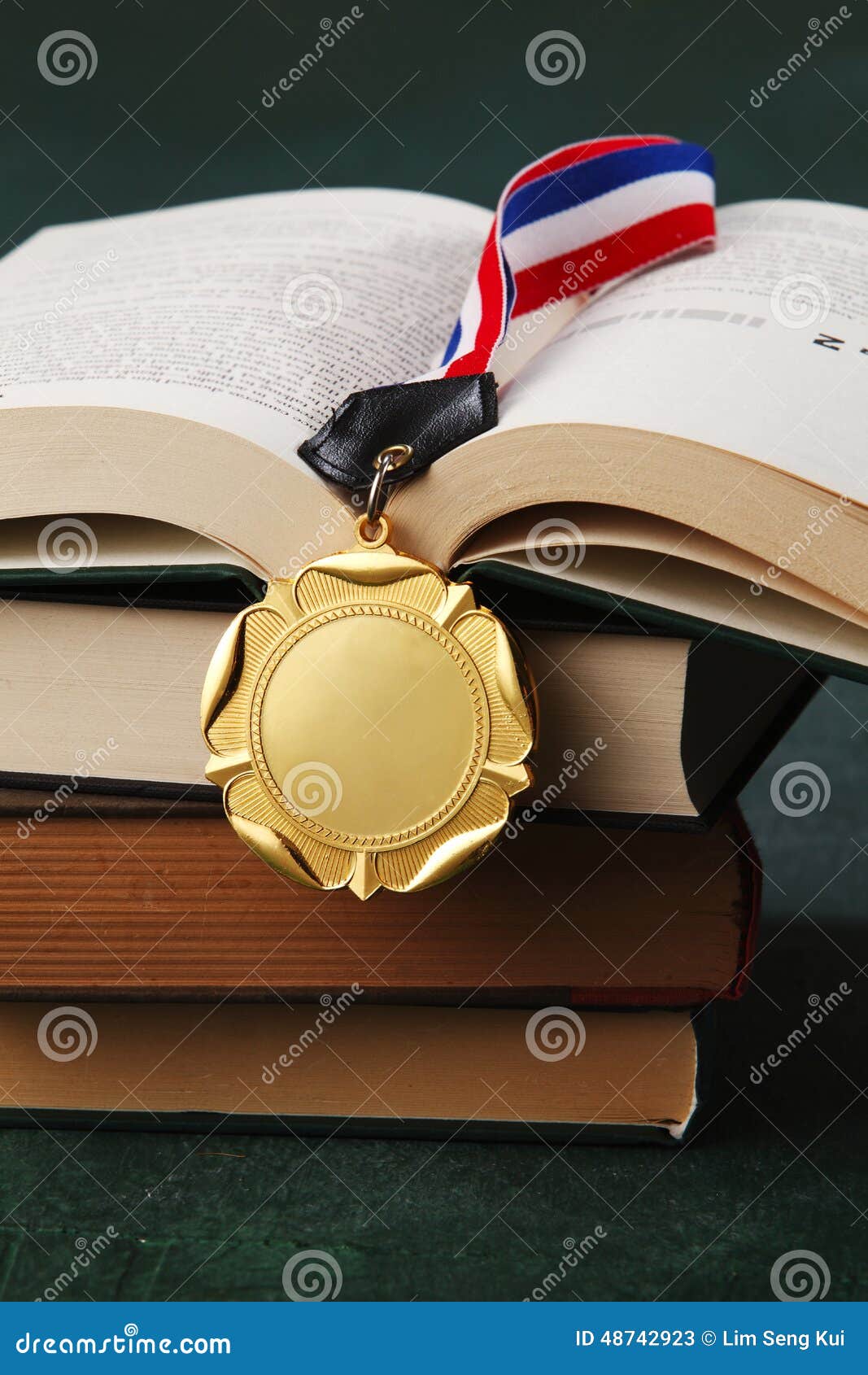 Gold medal stock image. Image of award, place, book, medal - 48742923