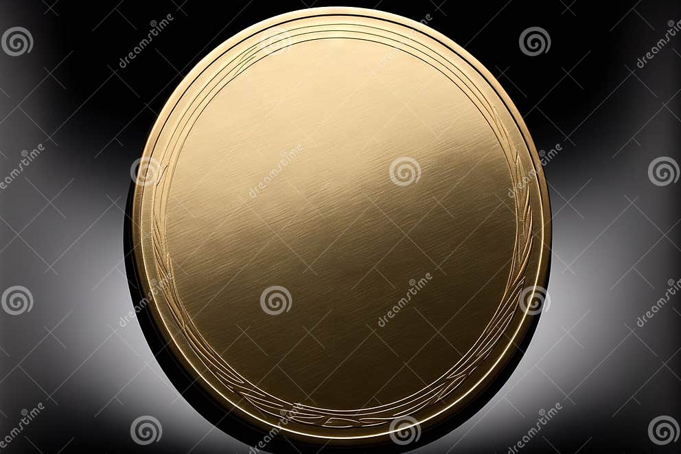 Gold Medal or Coin Blank with Metal Texture Stock Image - Image of ...