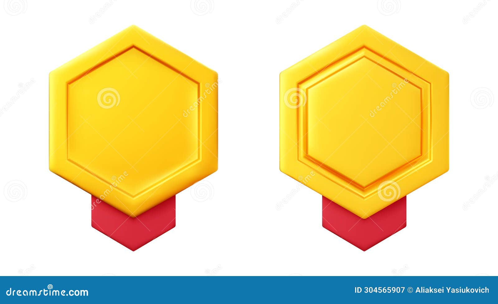 Gold medal 3d icon. stock illustration. Illustration of medal - 304565907