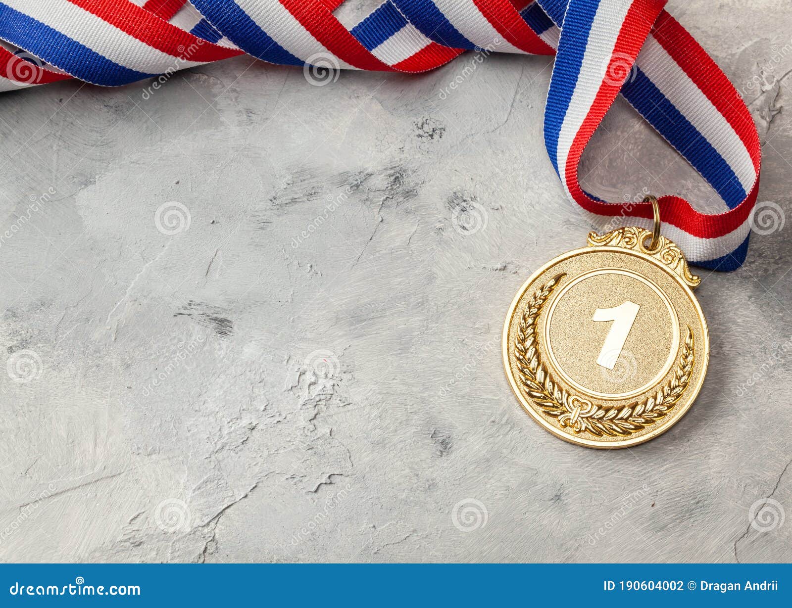 Gold Medal. First Place Award with Ribbon Stock Photo - Image of gold ...