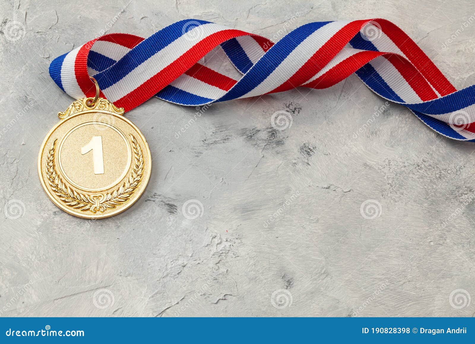 Gold Medal. First Place Award with Ribbon Stock Photo - Image of icon ...