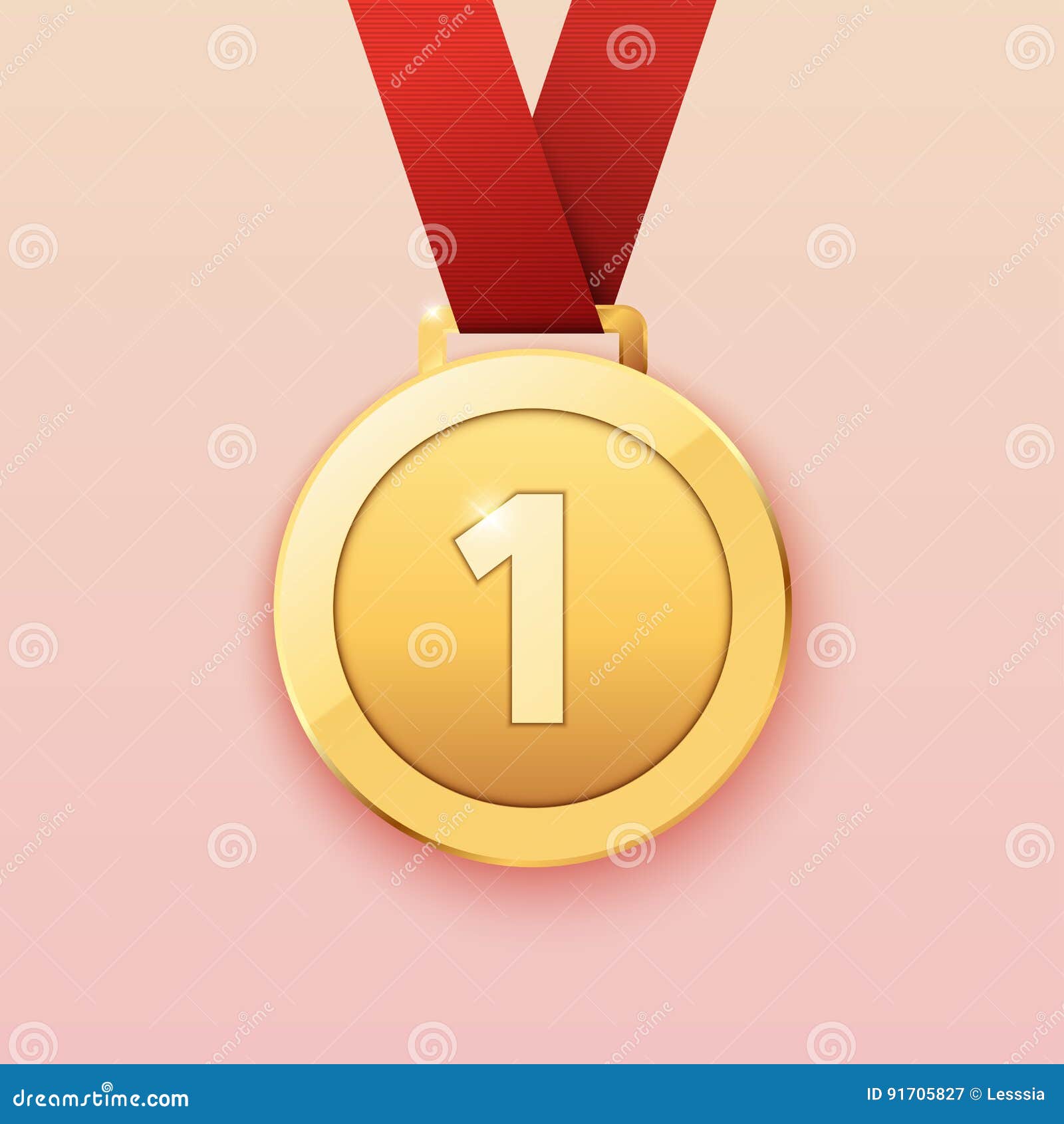 Gold Medal for First Prize. Stock Vector - Illustration of design, icon ...