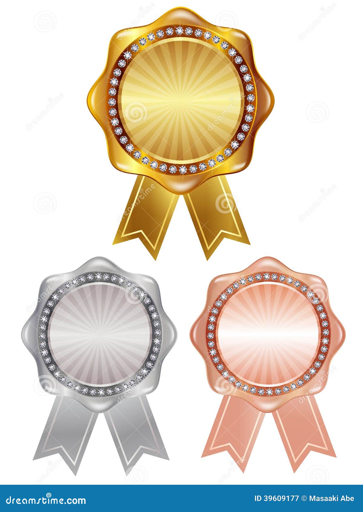 Gold medal frame stock vector. Illustration of ribbon - 39609177