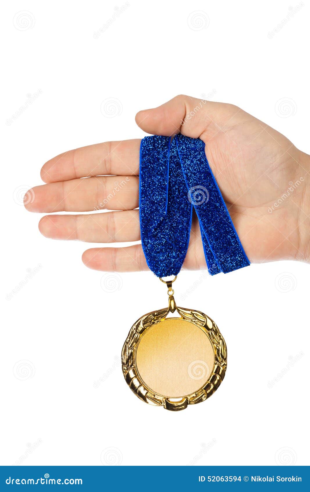 Gold medal in hand stock photo. Image of competition - 52063594