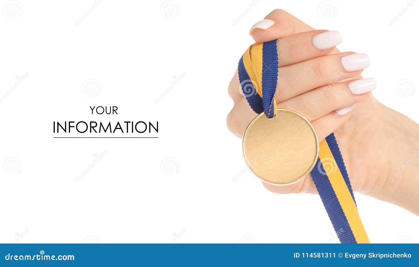 A Gold Medal in Hand Pattern Stock Image - Image of gold, presentation ...