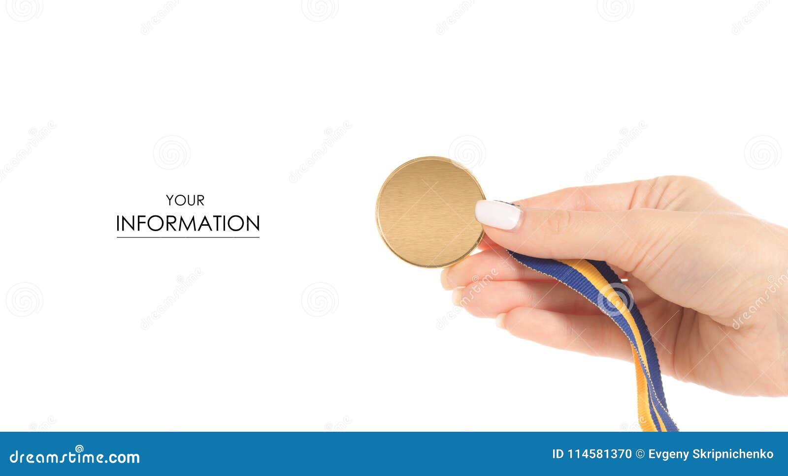 A Gold Medal in Hand Pattern Stock Photo - Image of championship ...