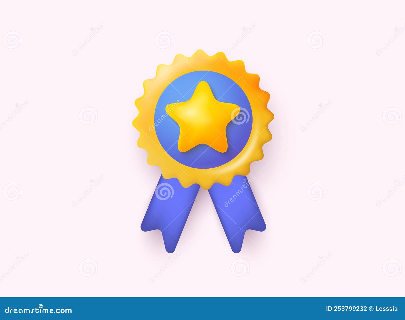 Gold Medal Icon with Blue Ribbon. Winner Concept Stock Vector ...