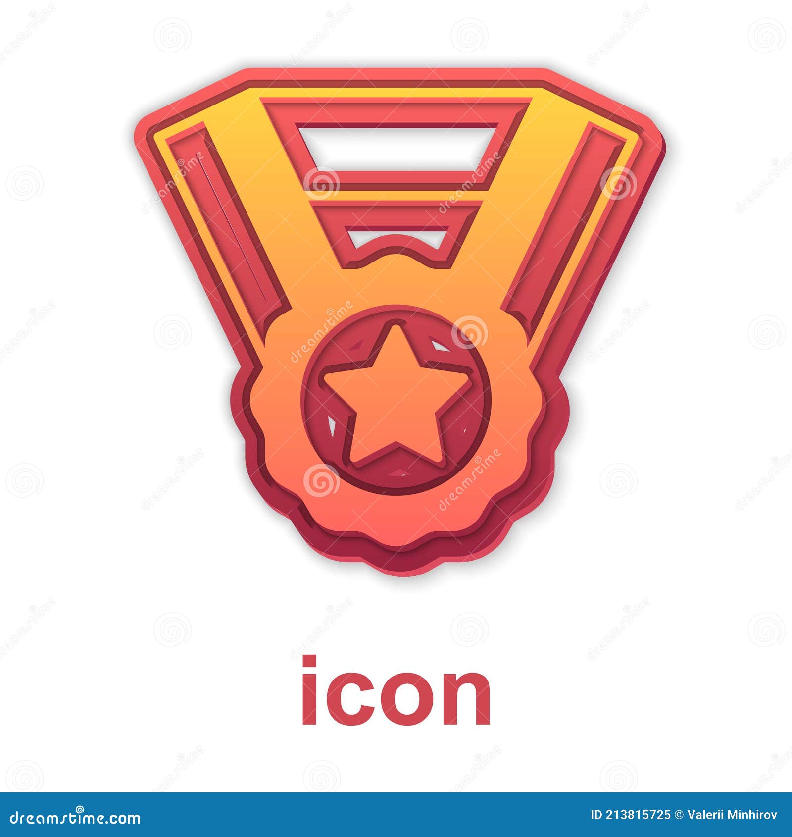 Gold Medal Icon Isolated on White Background. Winner Symbol Stock ...