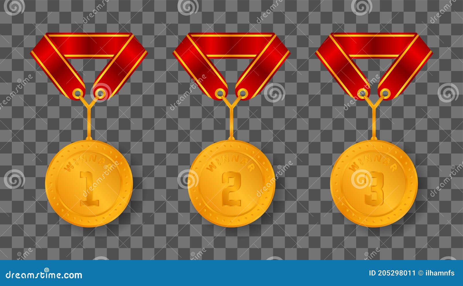Gold medal illustration stock vector. Illustration of isolated - 205298011