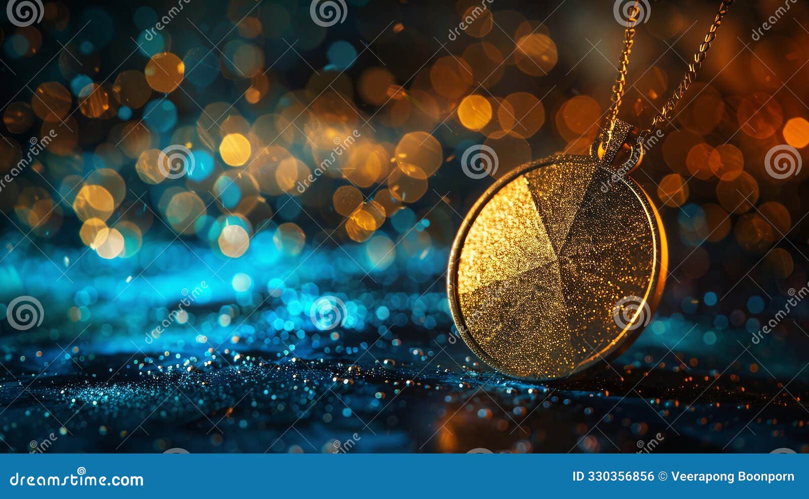 Gold Medal Over a Digitalized Background, Creating a Contrast between ...