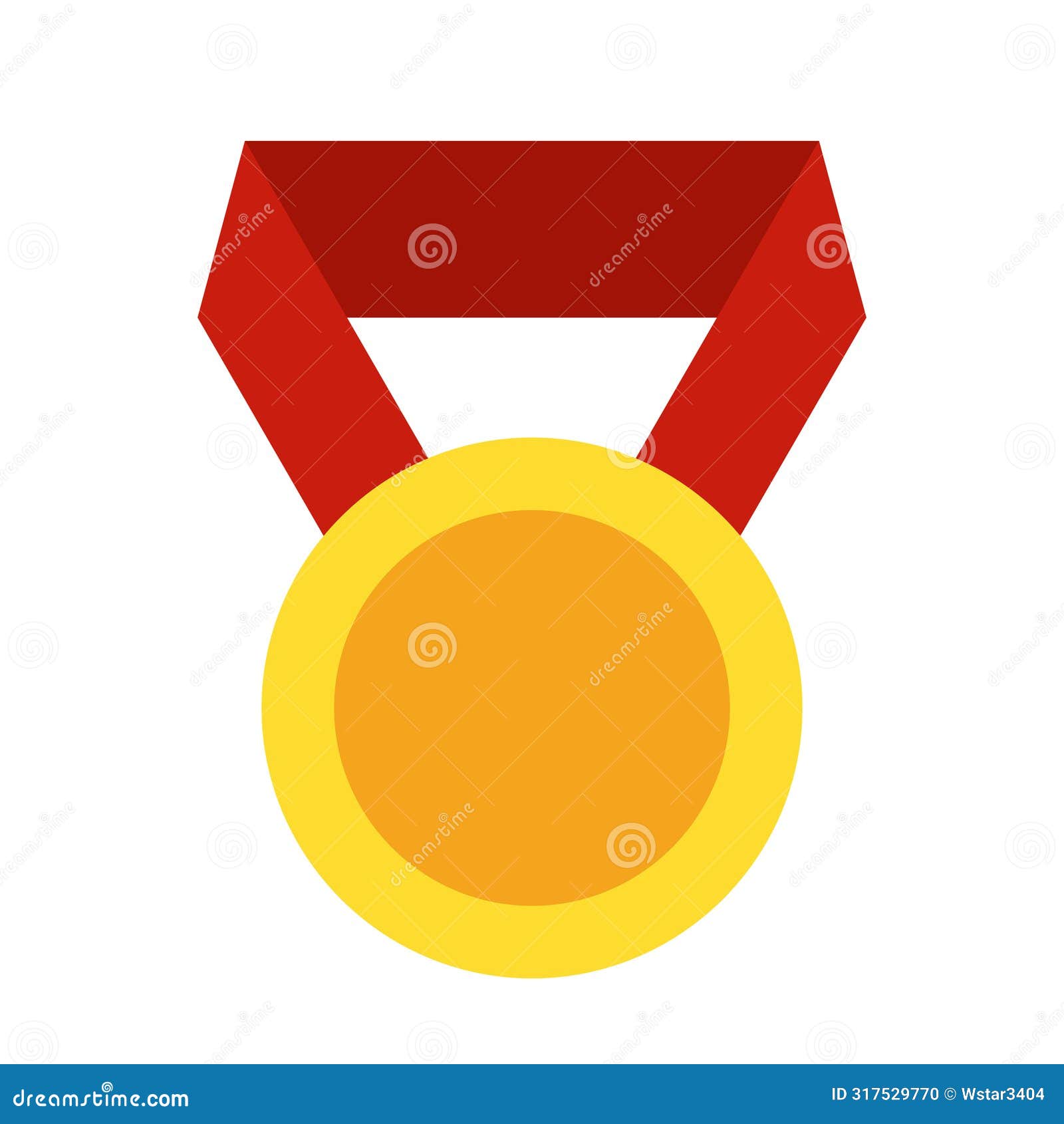 Gold Medal with Red Ribbon Icon Stock Vector - Illustration of gold ...
