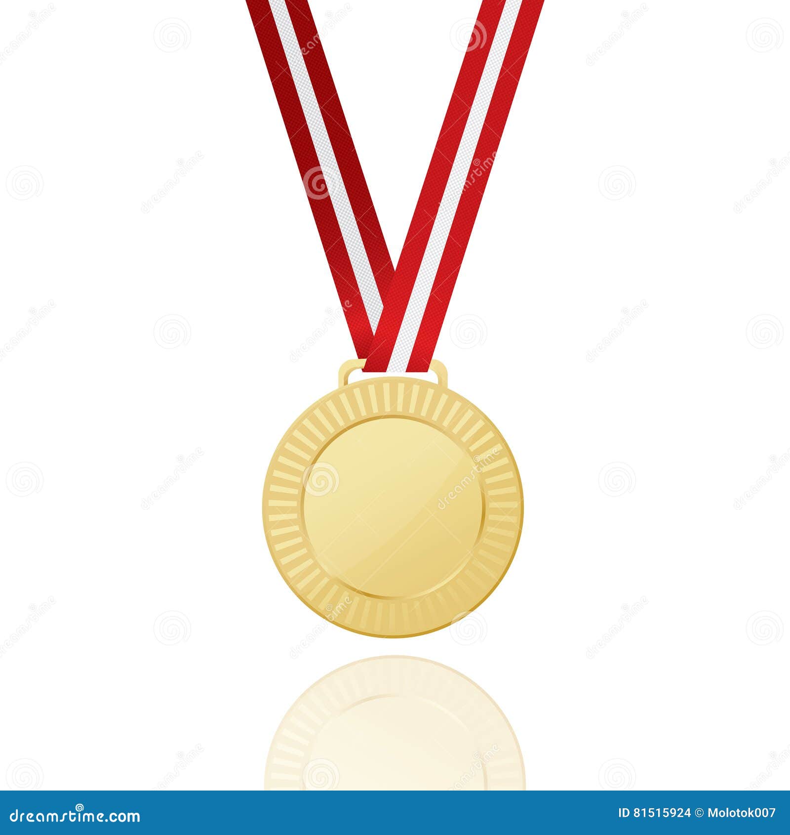 Gold Medal with Red Ribbon. Icon Stock Vector - Illustration of ...