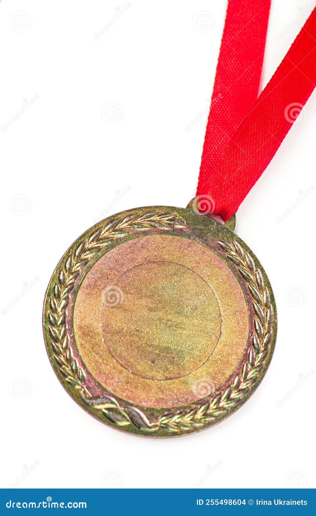 Gold Medal with a Red Tape Isolated on White Stock Photo - Image of ...