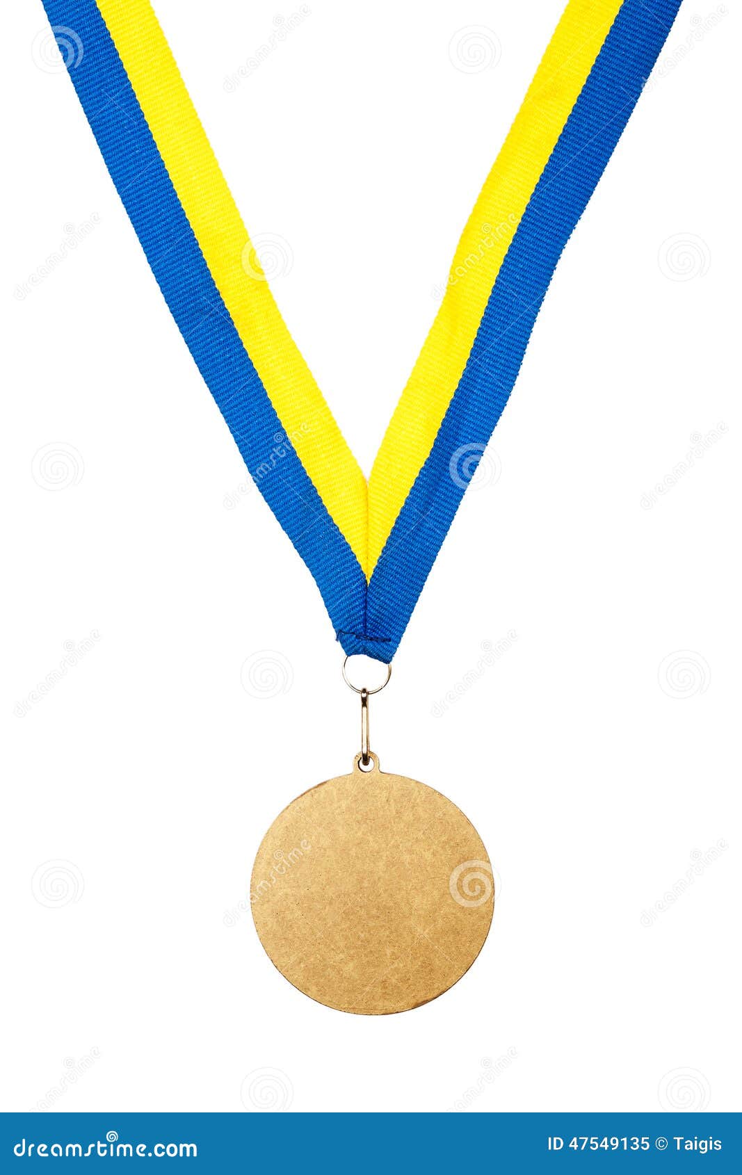 Gold Medal on a ribbon stock image. Image of award, ceremony - 47549135