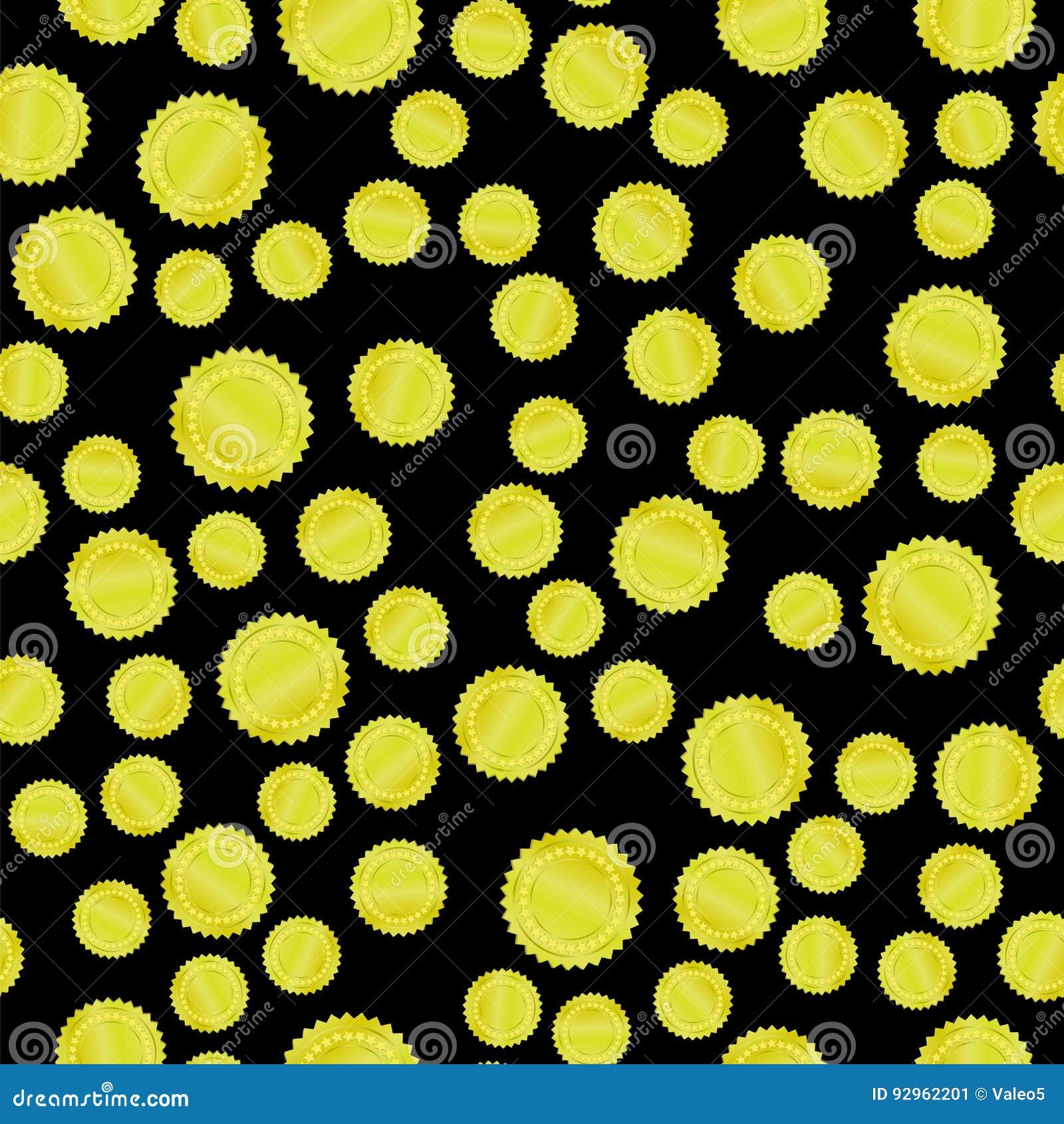 Gold Medal Seamless Pattern Stock Vector - Illustration of pattern ...