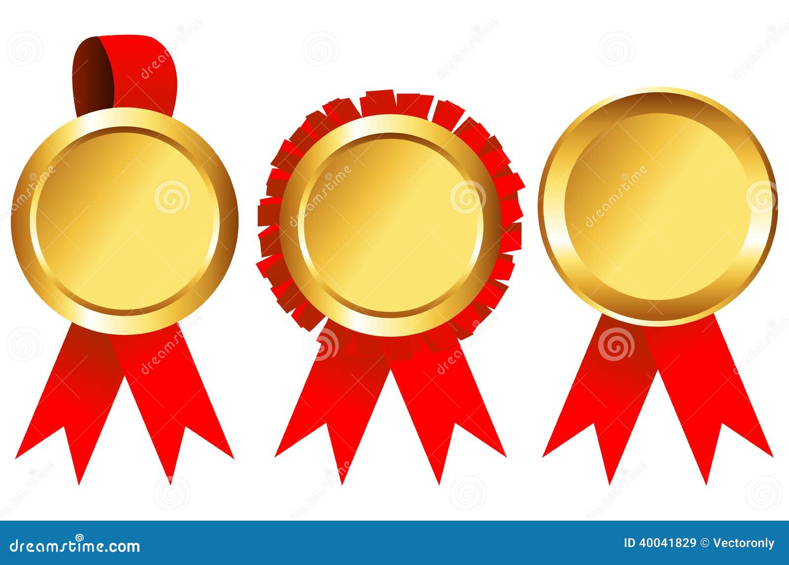Gold medal set stock vector. Illustration of metal, rate - 40041829