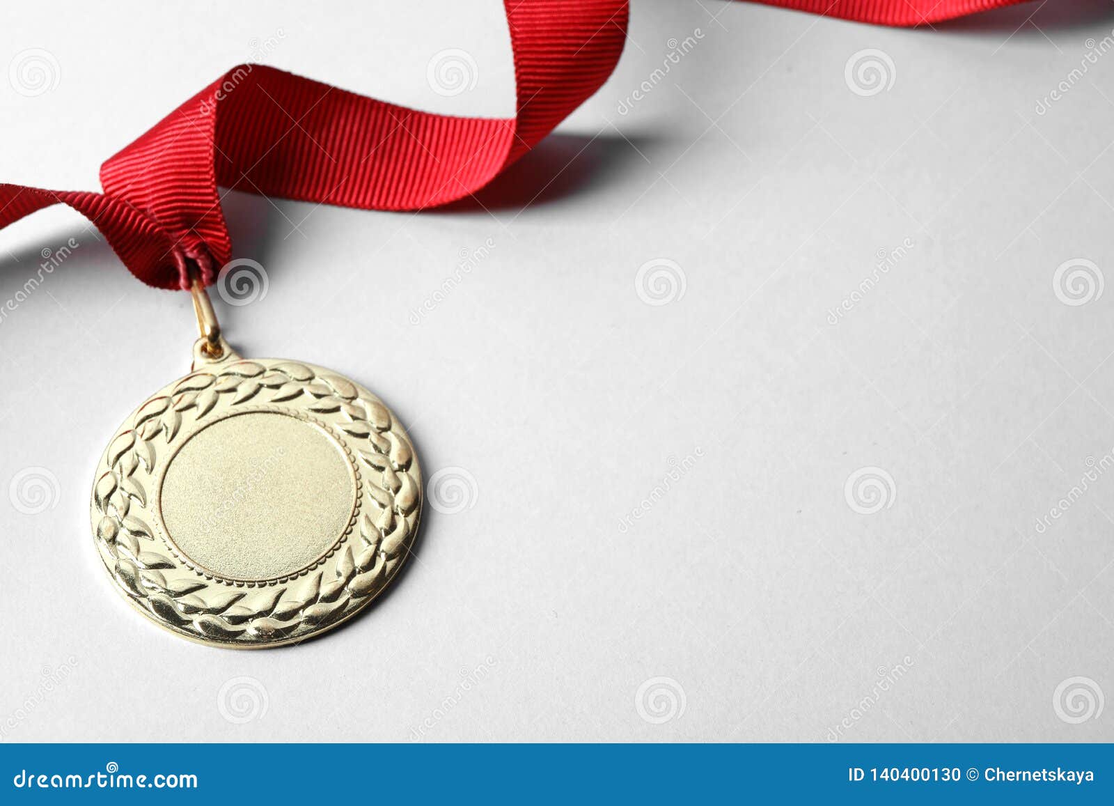 Gold Medal with Space for Design on Light Background. Stock Photo ...