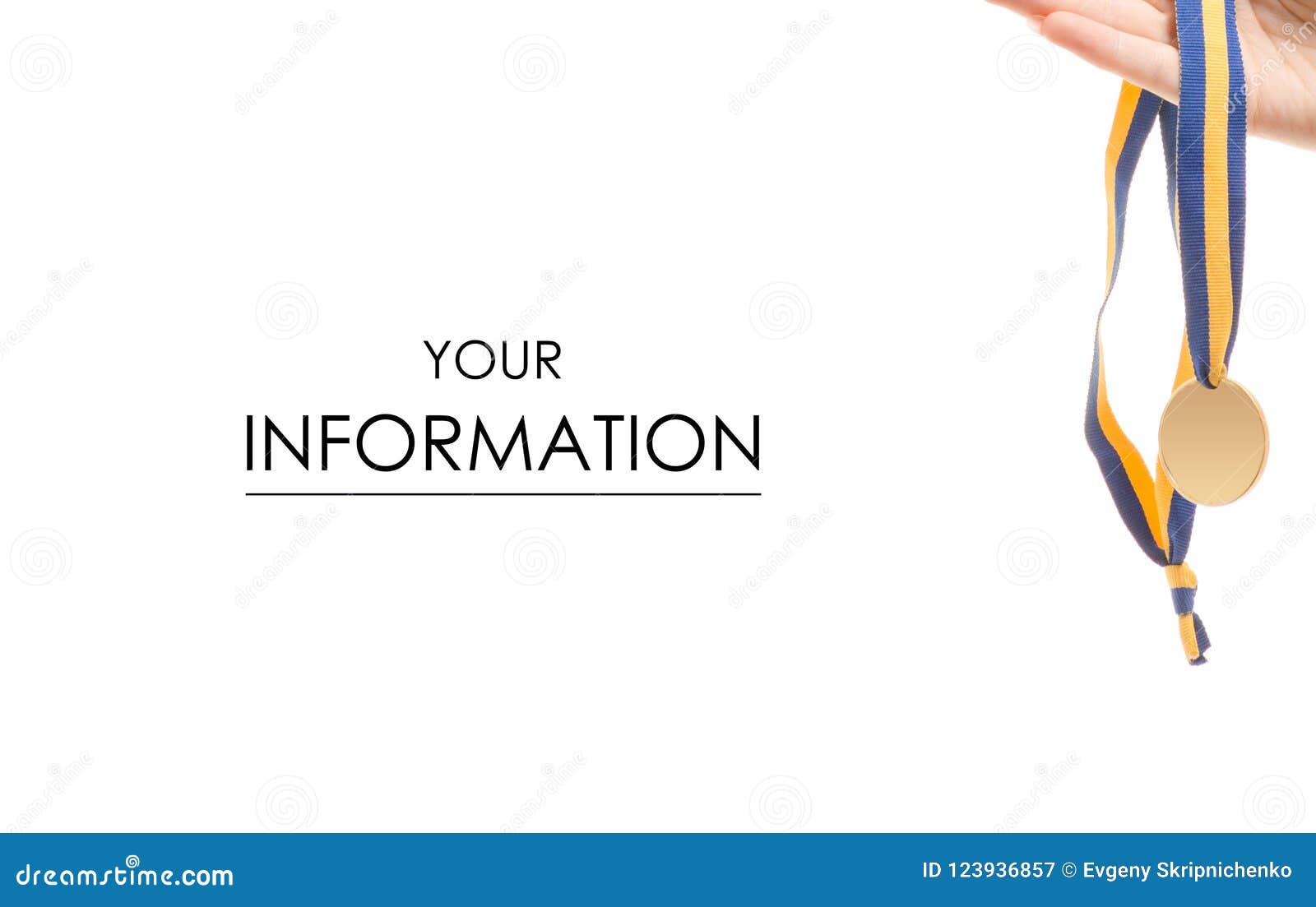 Gold Medal on a String in Female Hands Pattern Stock Image - Image of ...