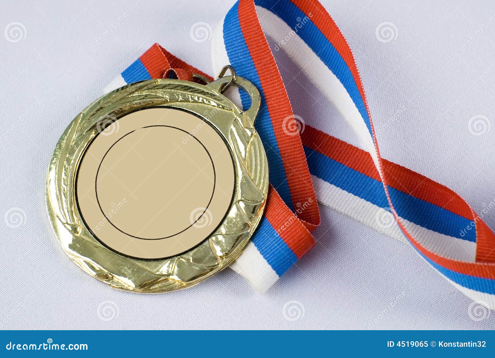 Gold Medal with Tricolor Ribbon Stock Image - Image of illustrative ...