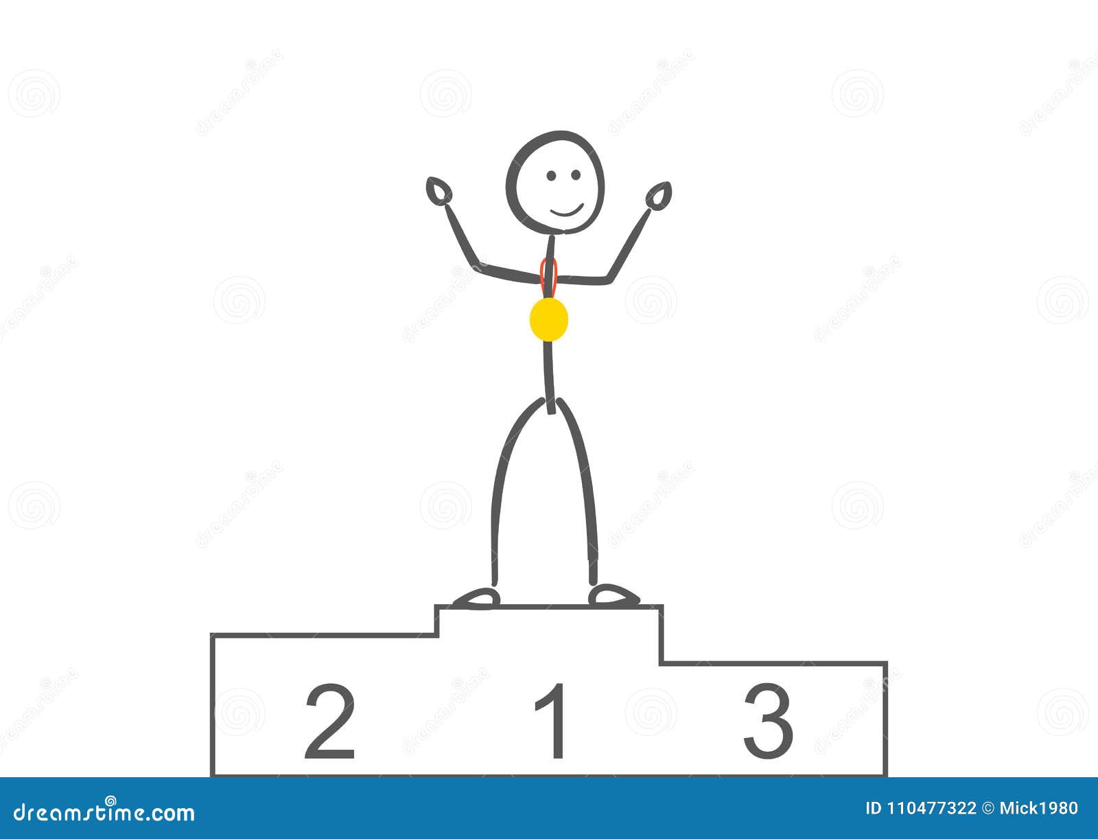 Gold Medalist Triumphs In Championship Competition Vector Illustration ...