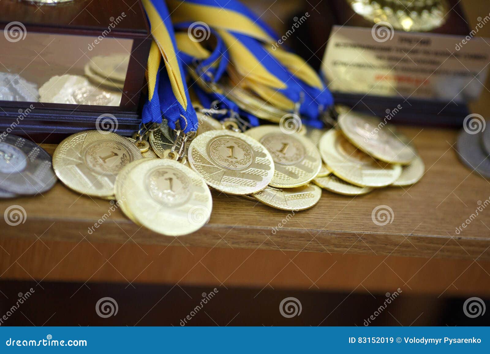 Gold Medals for First Place Stock Image - Image of challenge, champion ...