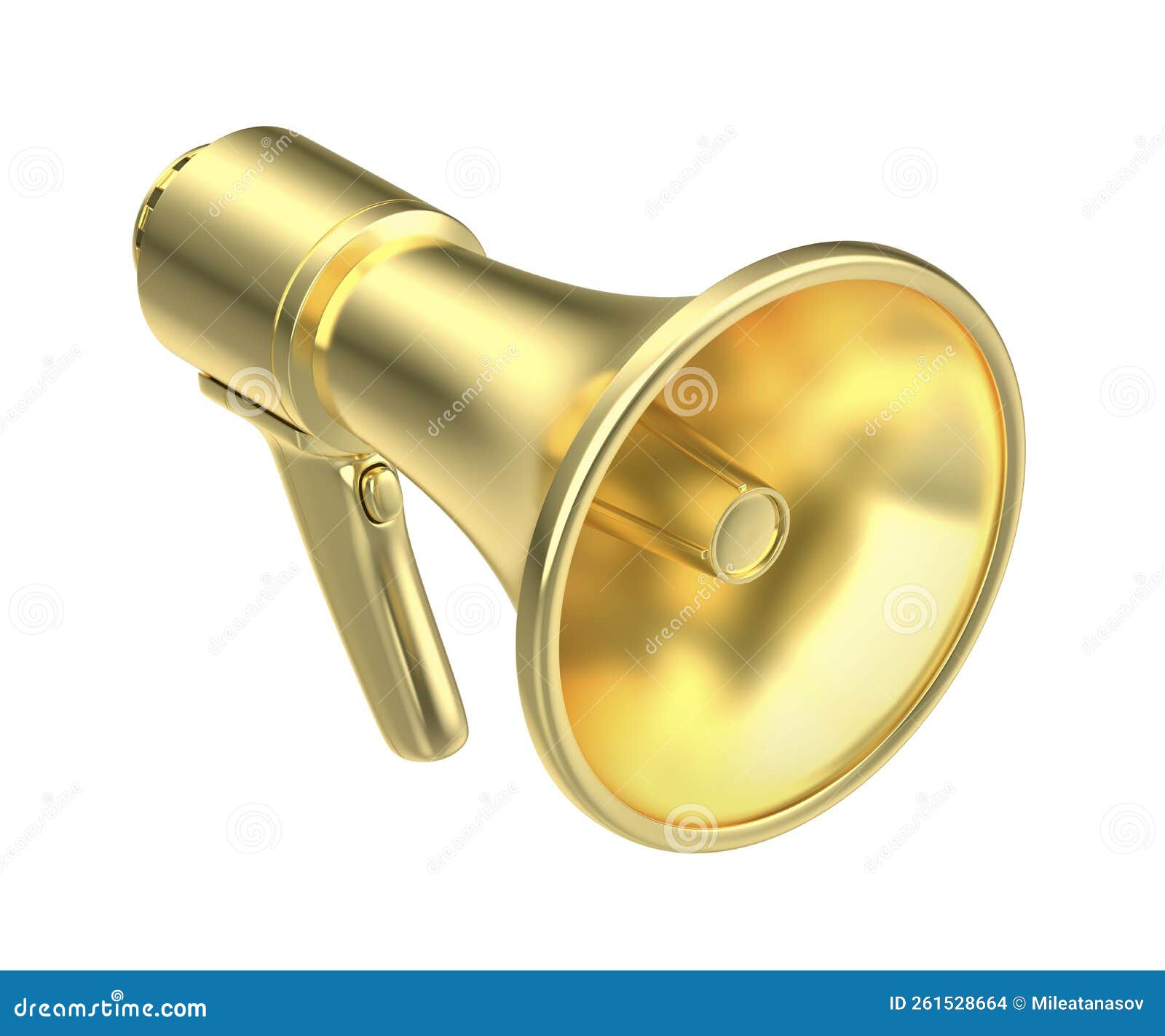 Gold megaphone stock photo. Illustration of volume, microphone - 261528664