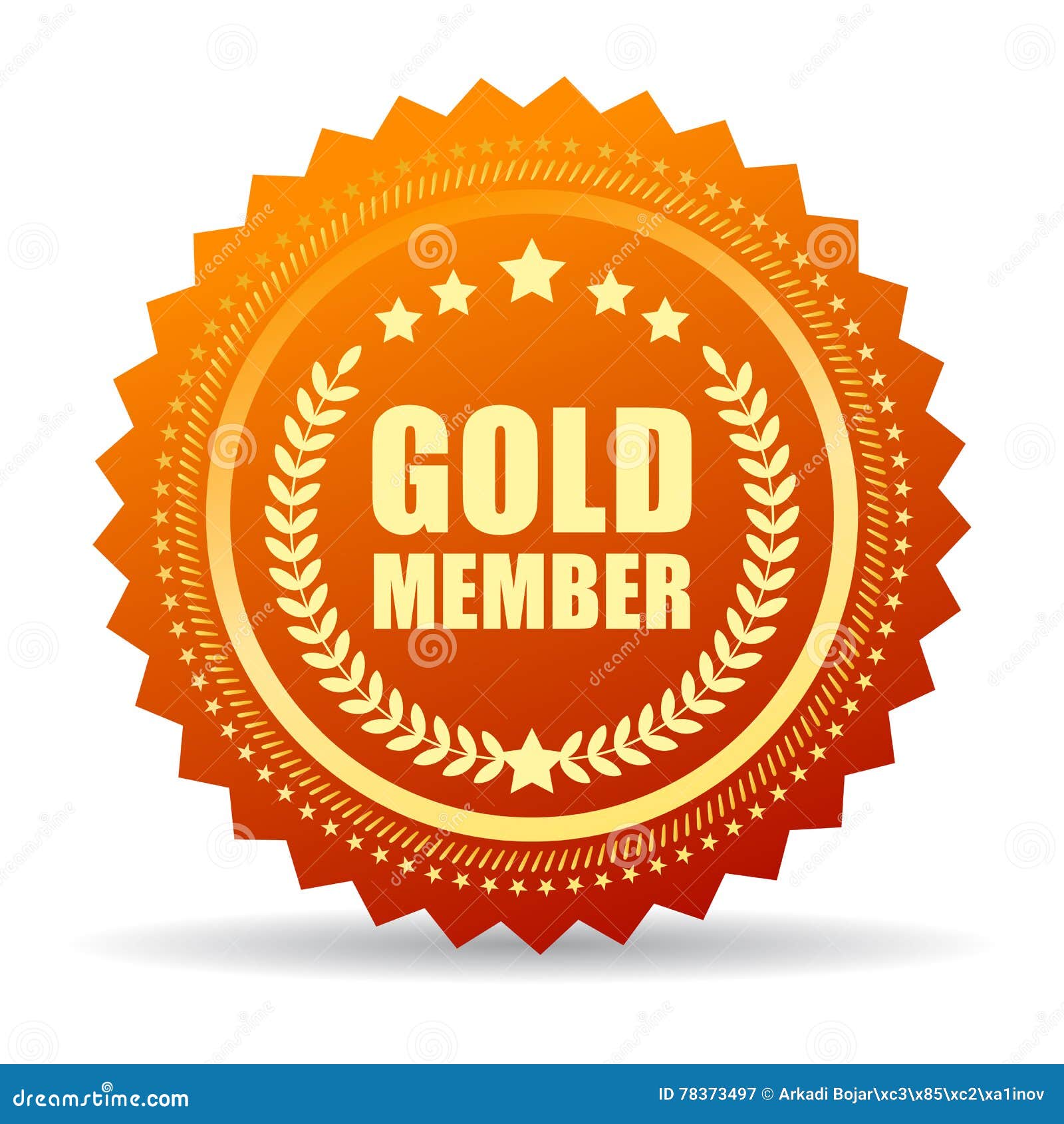 Gold member seal icon stock vector. Illustration of customer - 78373497