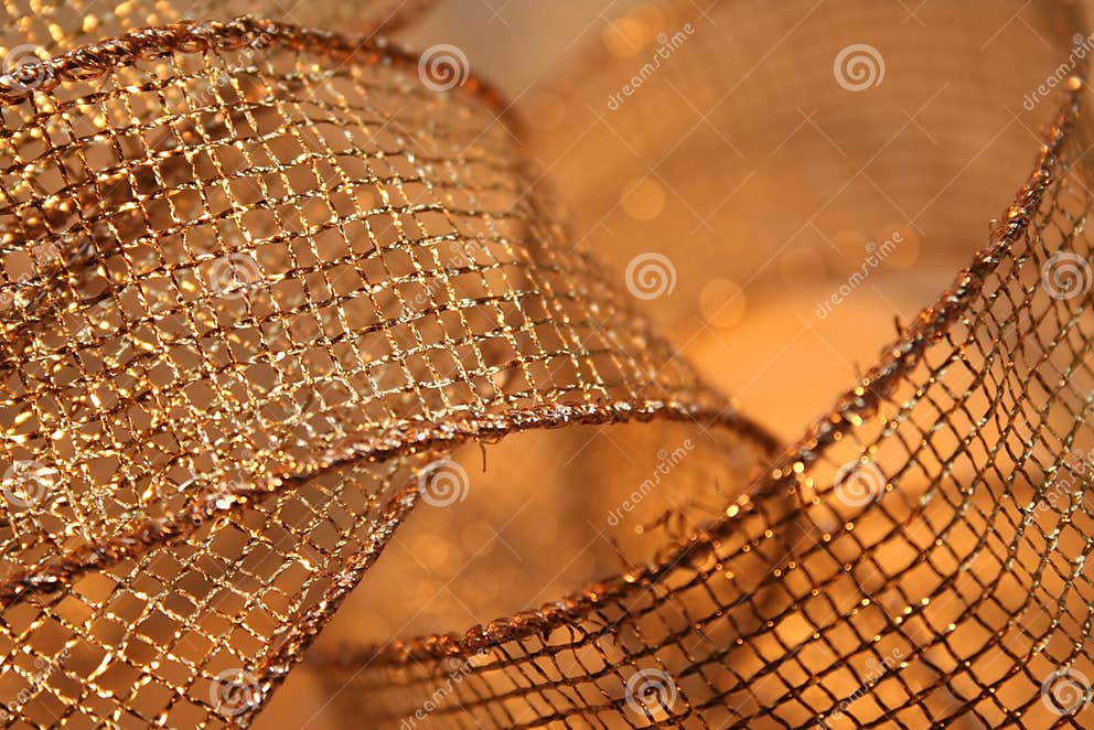 Gold Mesh Ribbon stock image. Image of closeup, celebration - 17062957