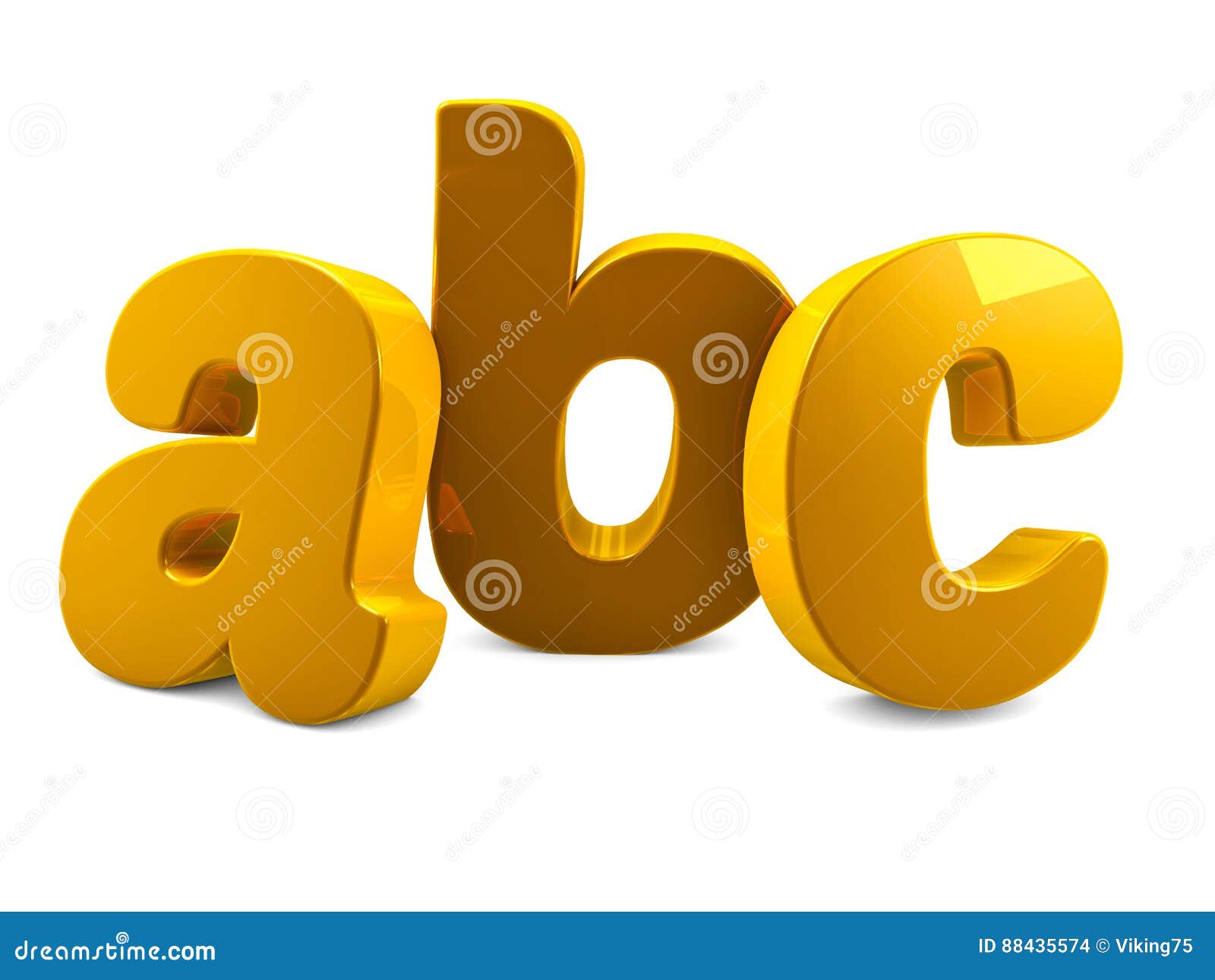 Gold Metal Abc Alphabet Letters 3d Render Stock Illustration ...