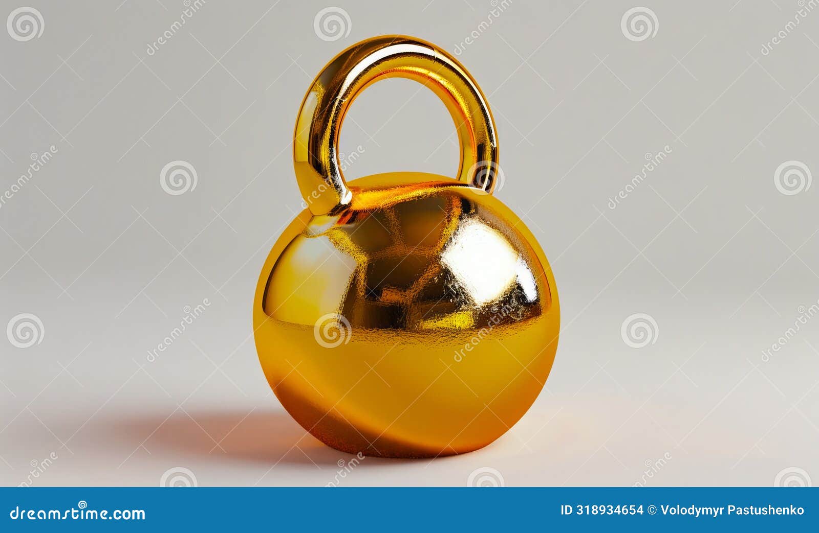 A Gold Metal Ball with Handle on a White Surface Stock Photo - Image of ...