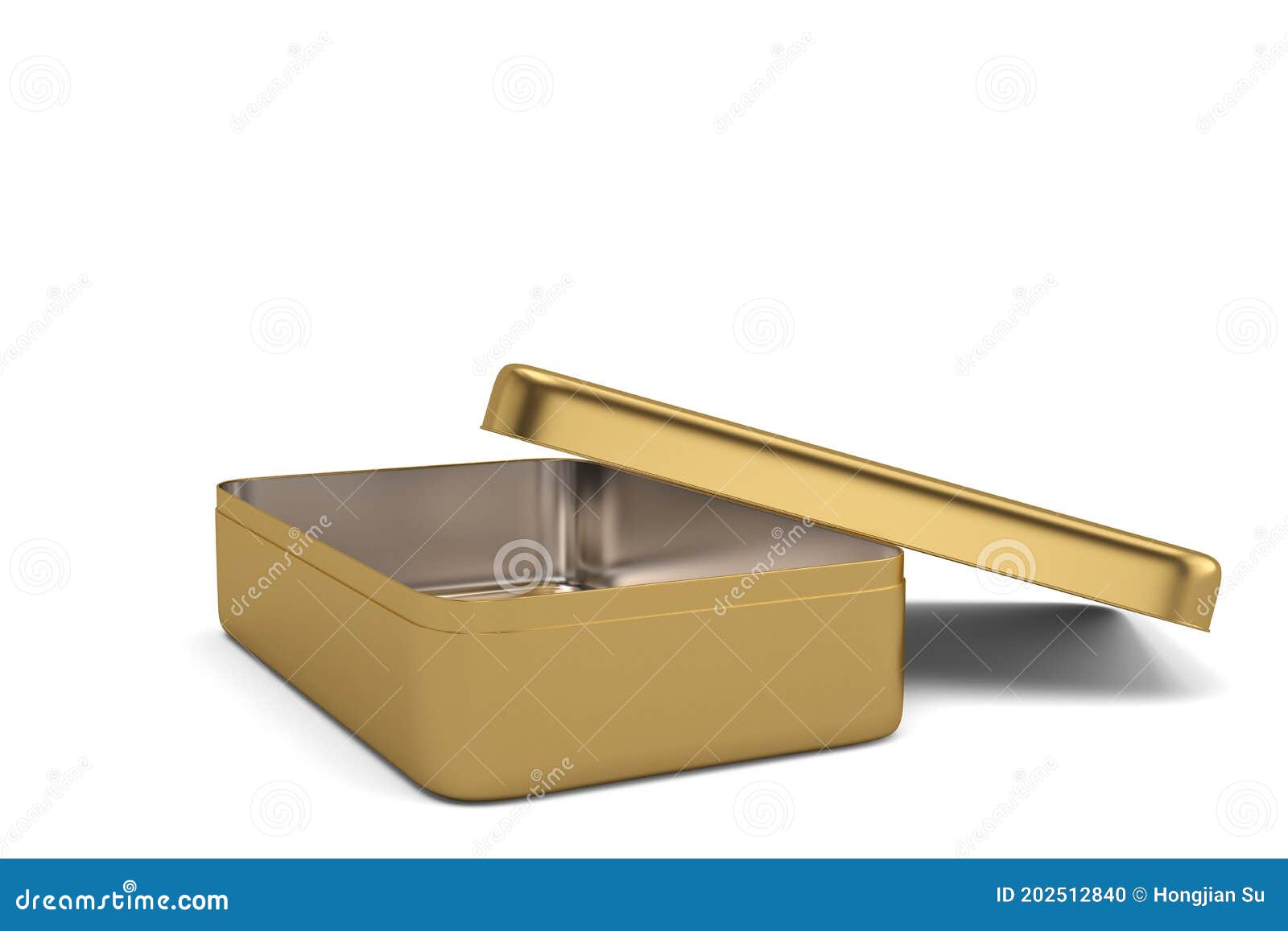 Gold Metal Box Isolated on White Background, 3D Rendering. 3D ...