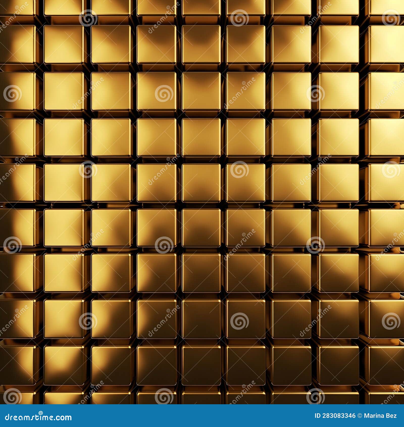 Gold Metal Cubes, Blocks. Abstract Geometric Background Stock ...