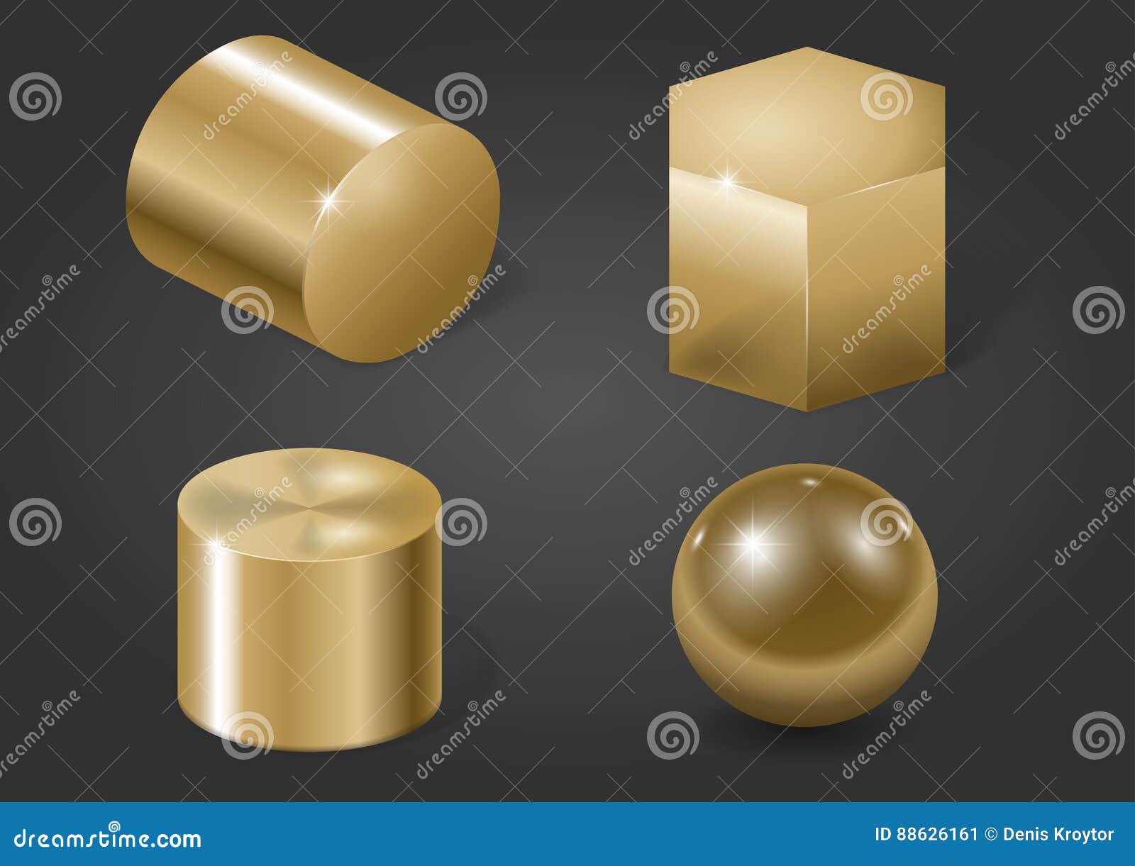 Gold metal forms stock illustration. Illustration of design - 88626161