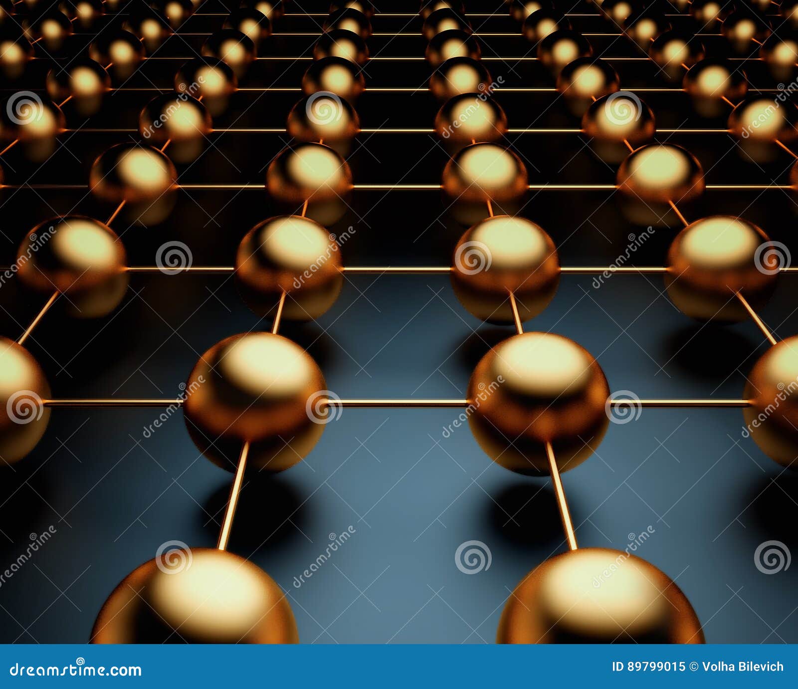 Gold Metal and Glass Spheres Geometry Background. Abstract 3d Render ...