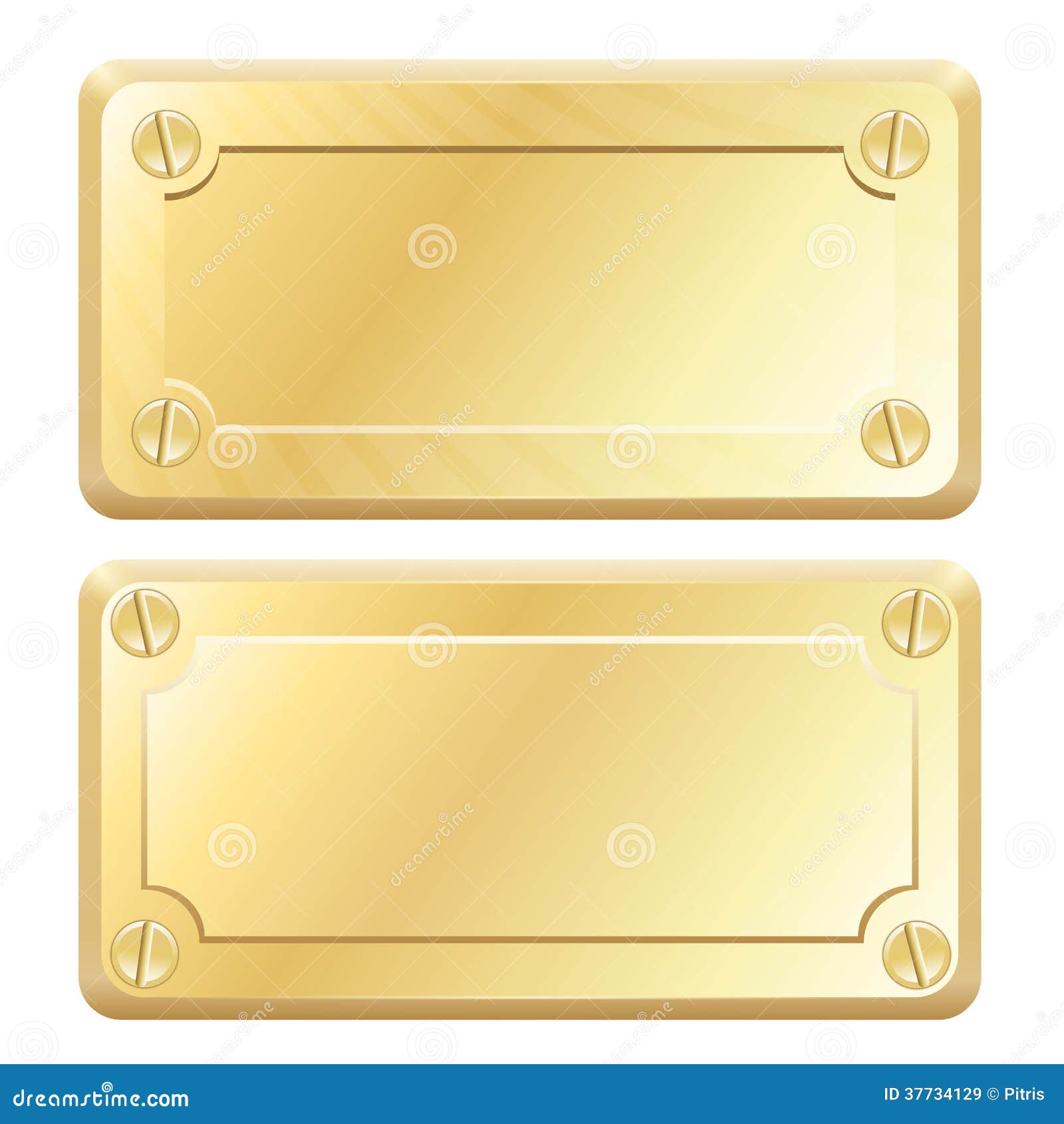 Gold Metal Labels - Nameplates Stock Vector - Illustration of business ...