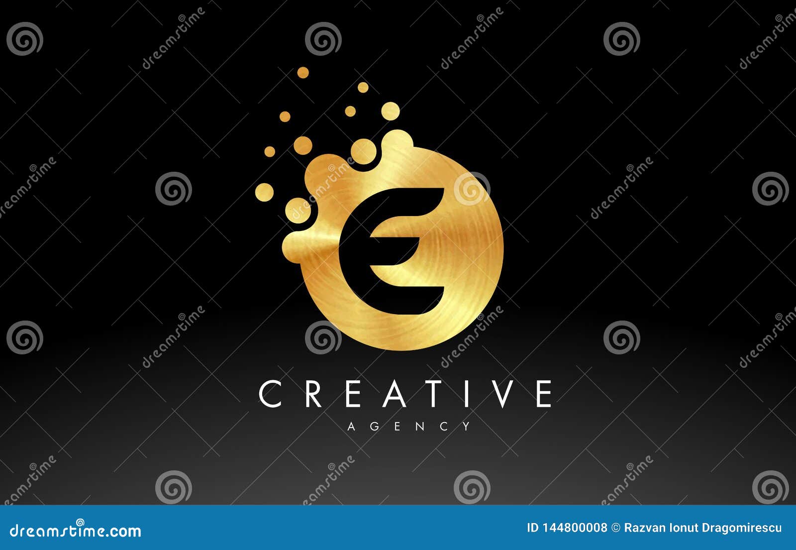 Gold Metal Letter E Logo. E Letter Design Vector Stock Vector ...