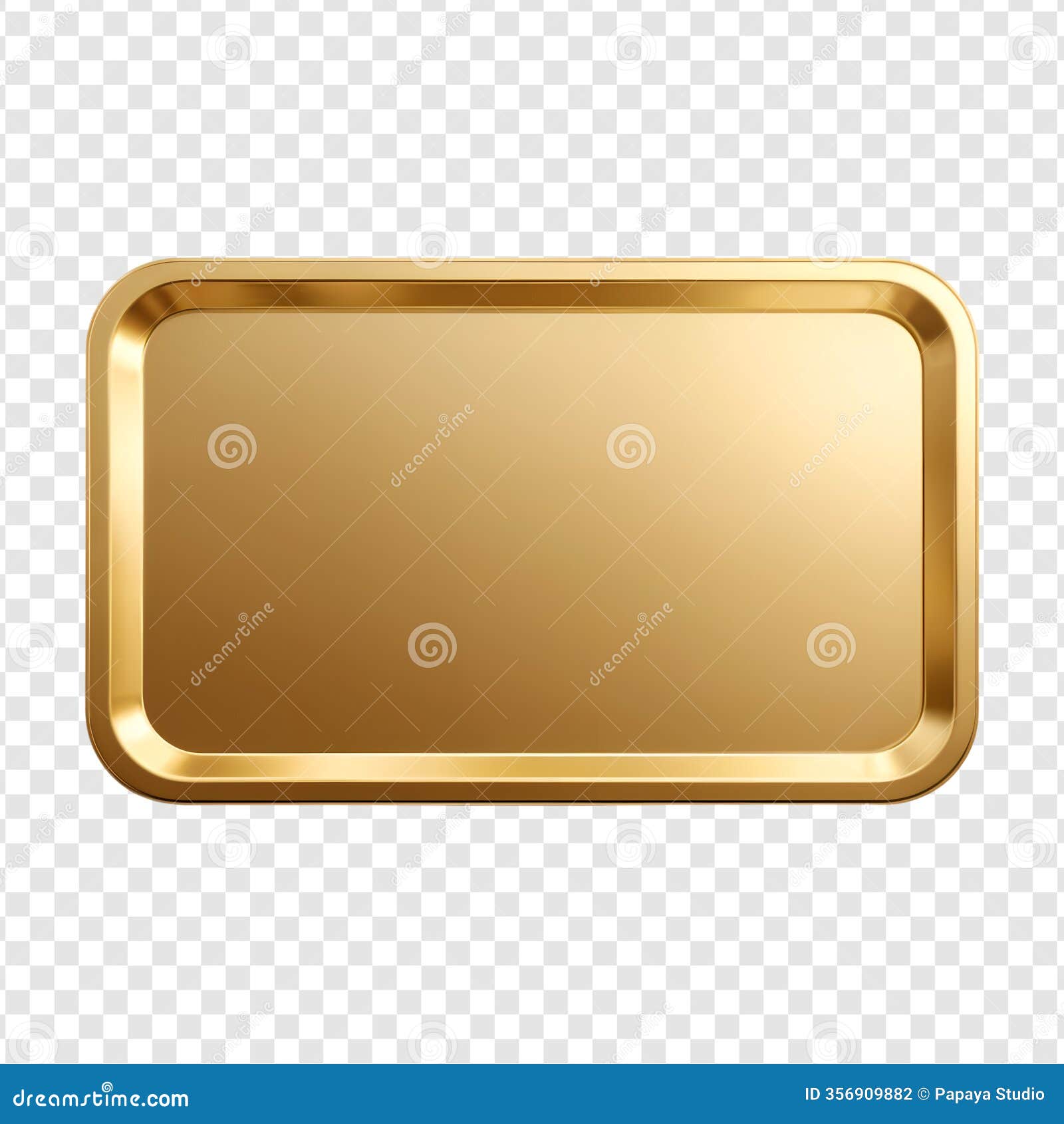 Gold Metal Plate on Transparent Background Stock Illustration ...