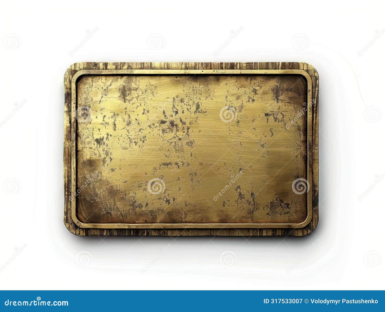 A Gold Metal Plate on a White Background Stock Image - Image of brass ...