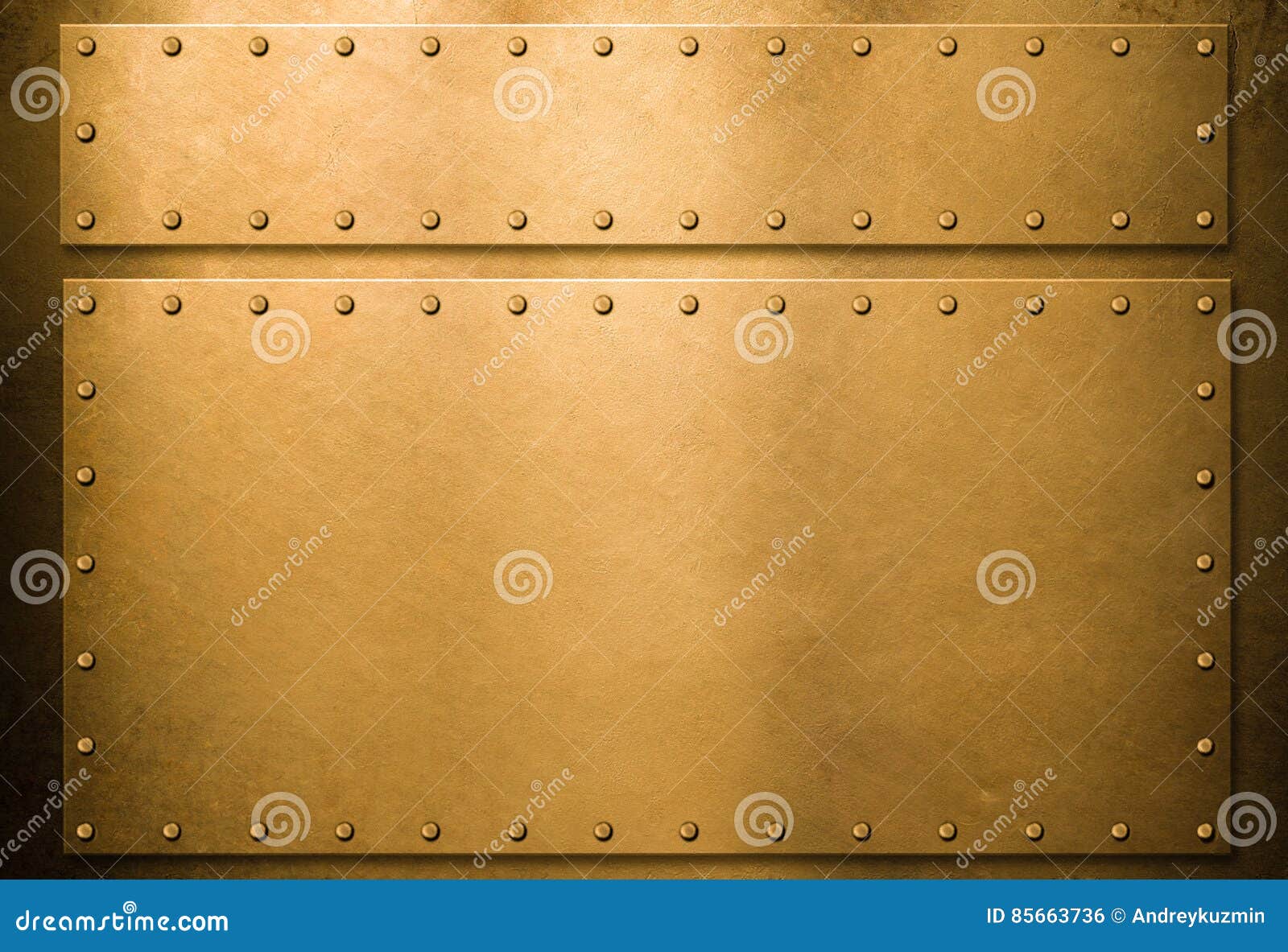 Gold Metal Plates with Rivets Background Stock Photo - Image of ...