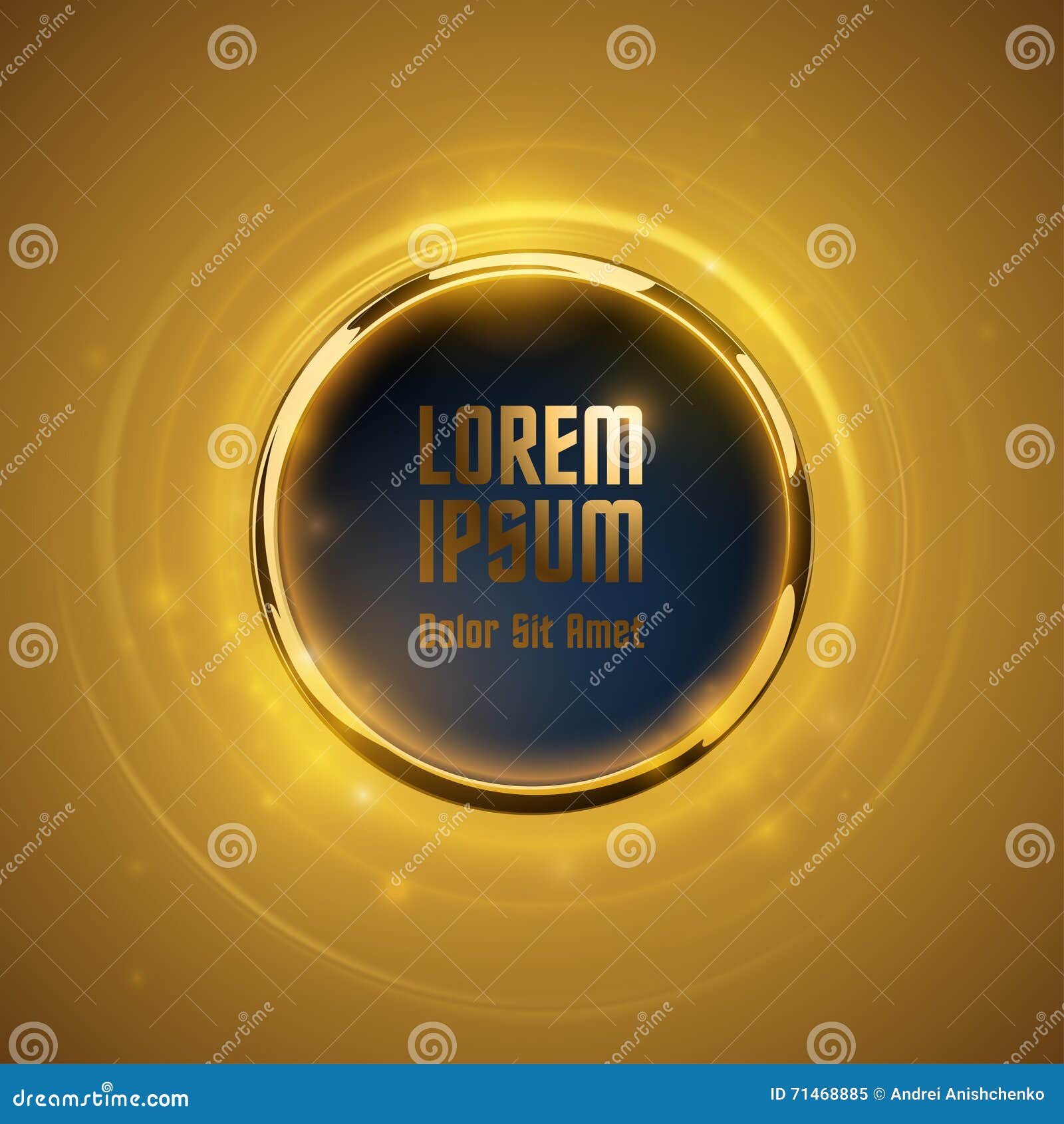 Gold Metal Ring with Place for Text Stock Vector - Illustration of ...