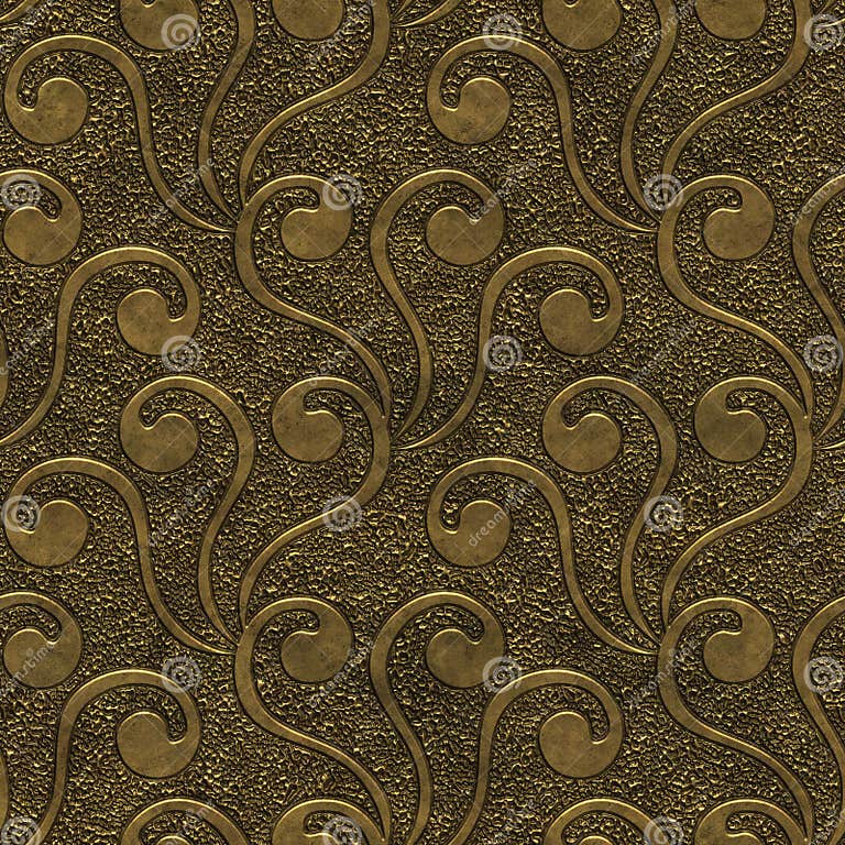 Gold Metal Seamless Texture with Pattern Stock Illustration ...