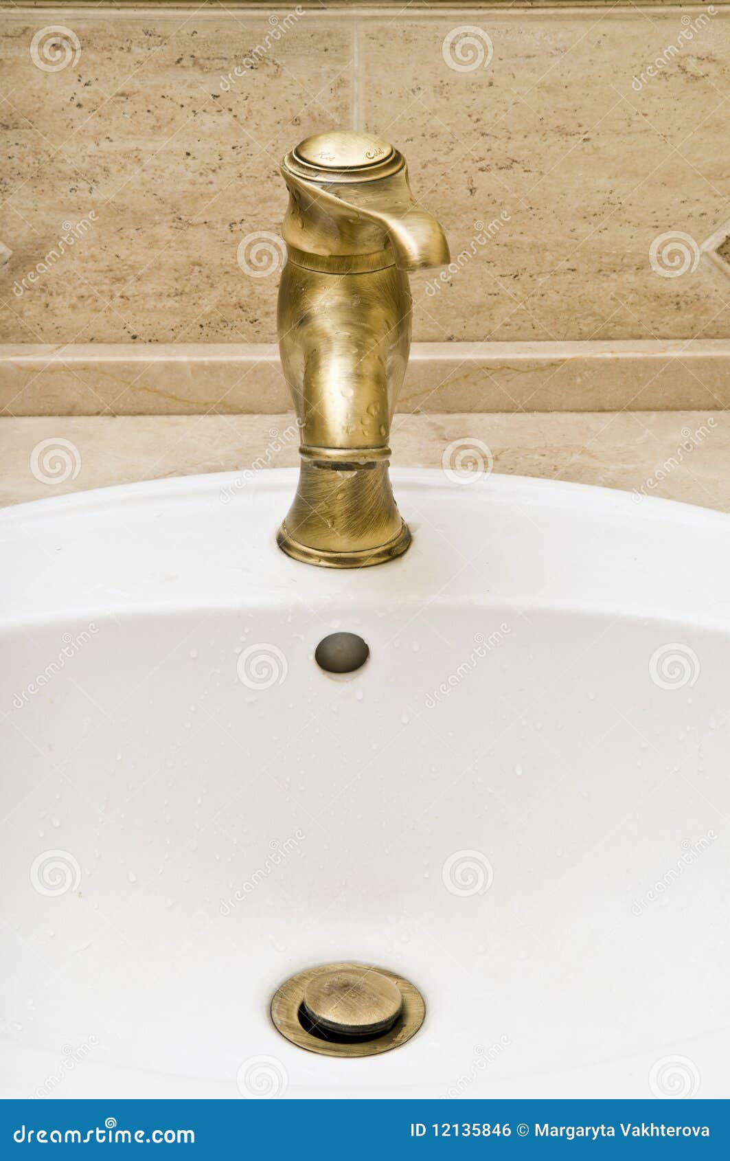 Gold metal tap stock photo. Image of curiosity, bath - 12135846