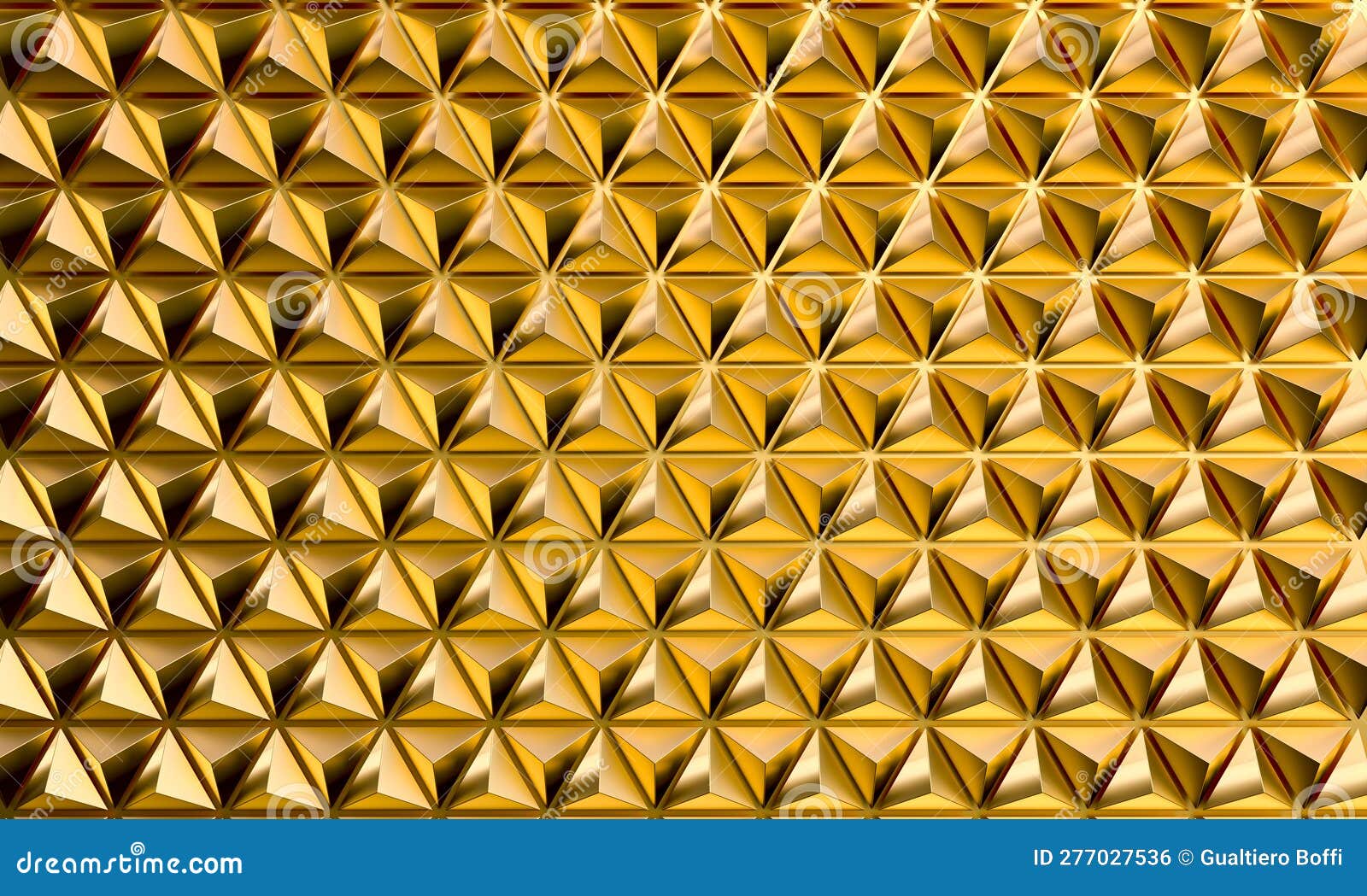 Gold Metal Triangular Geometric 3d Render Stock Illustration ...